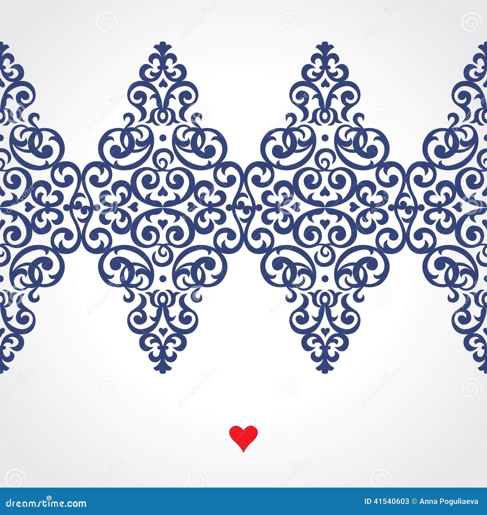 Vector Seamless Border in Victorian Style. Stock Vector - Illustration ...