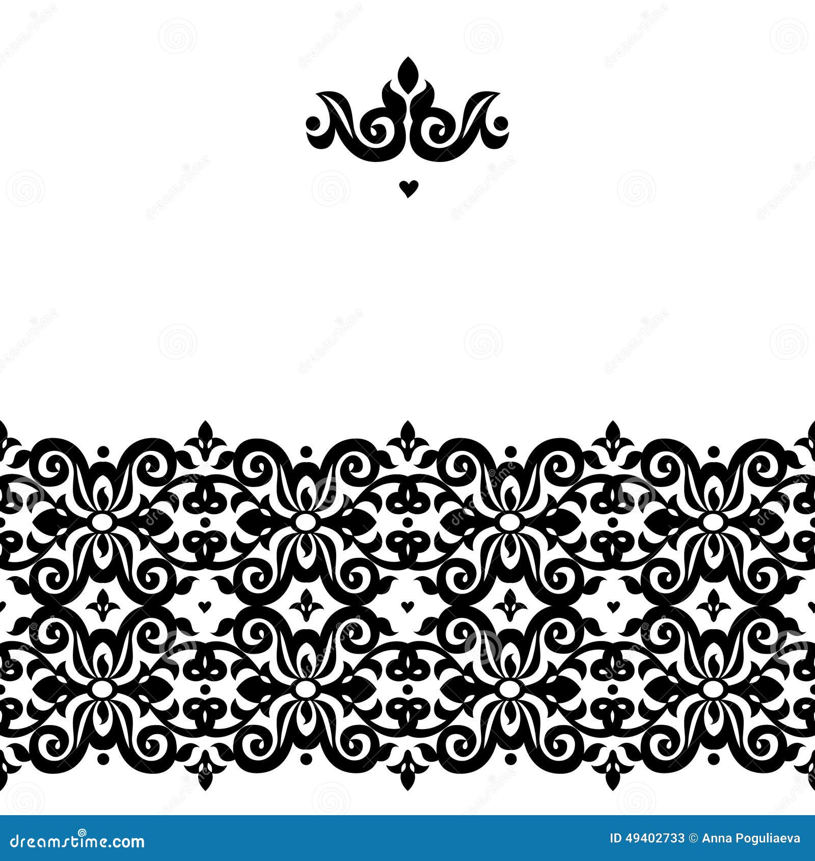 Vector Seamless Border in Victorian Style. Stock Vector - Illustration ...
