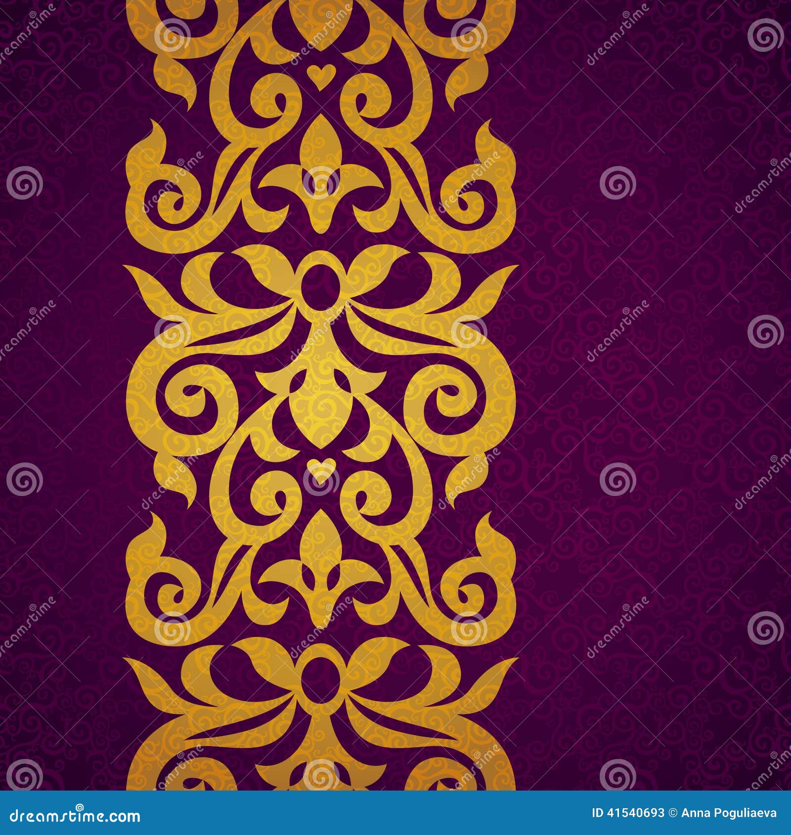 Vector Seamless Border in Victorian Style. Stock Vector - Illustration ...