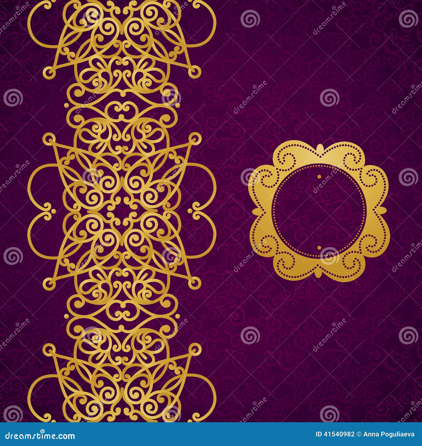 Vector Seamless Border in Victorian Style. Stock Vector - Illustration ...