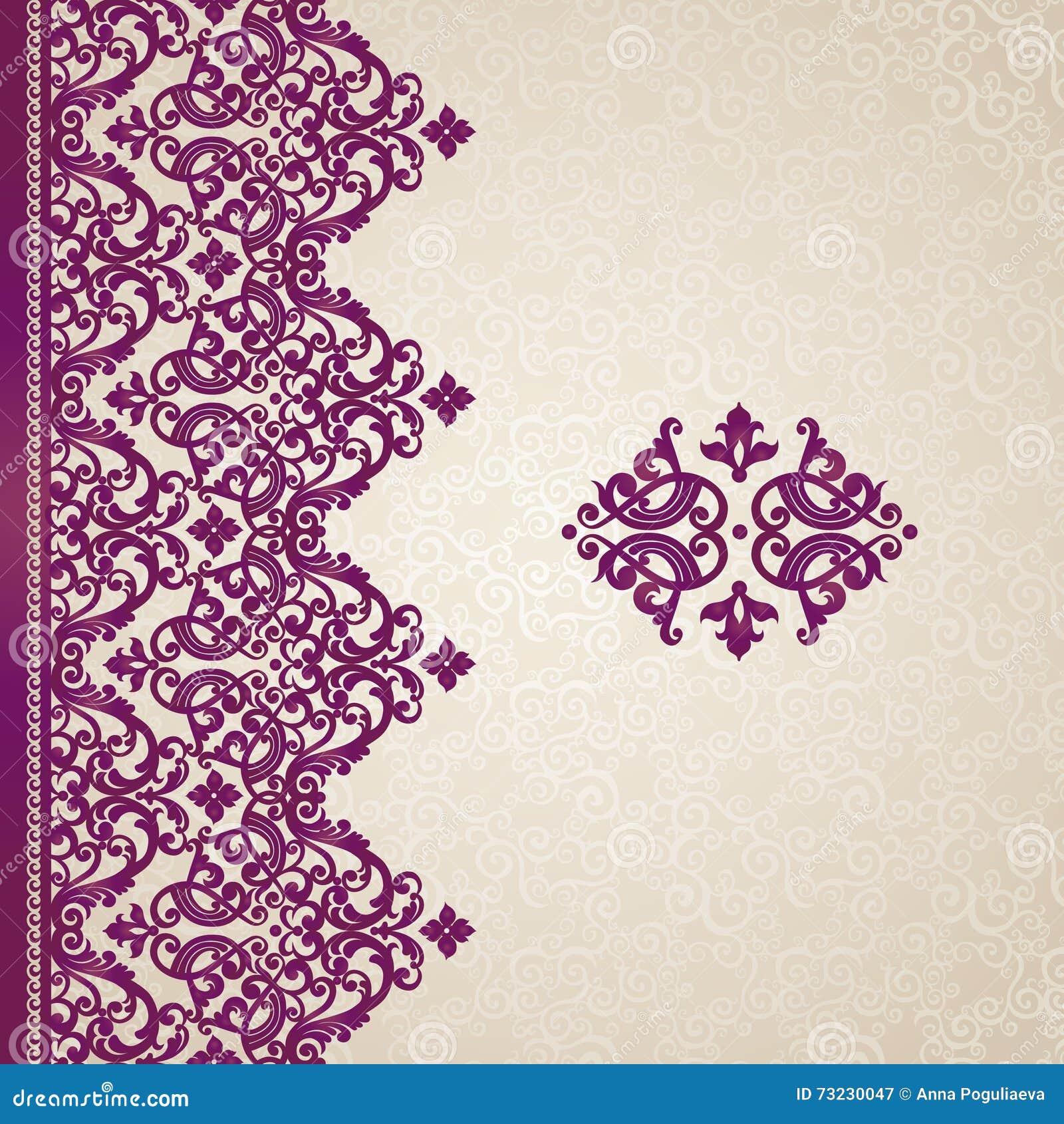 Vector Seamless Border in Victorian Style. Stock Illustration ...