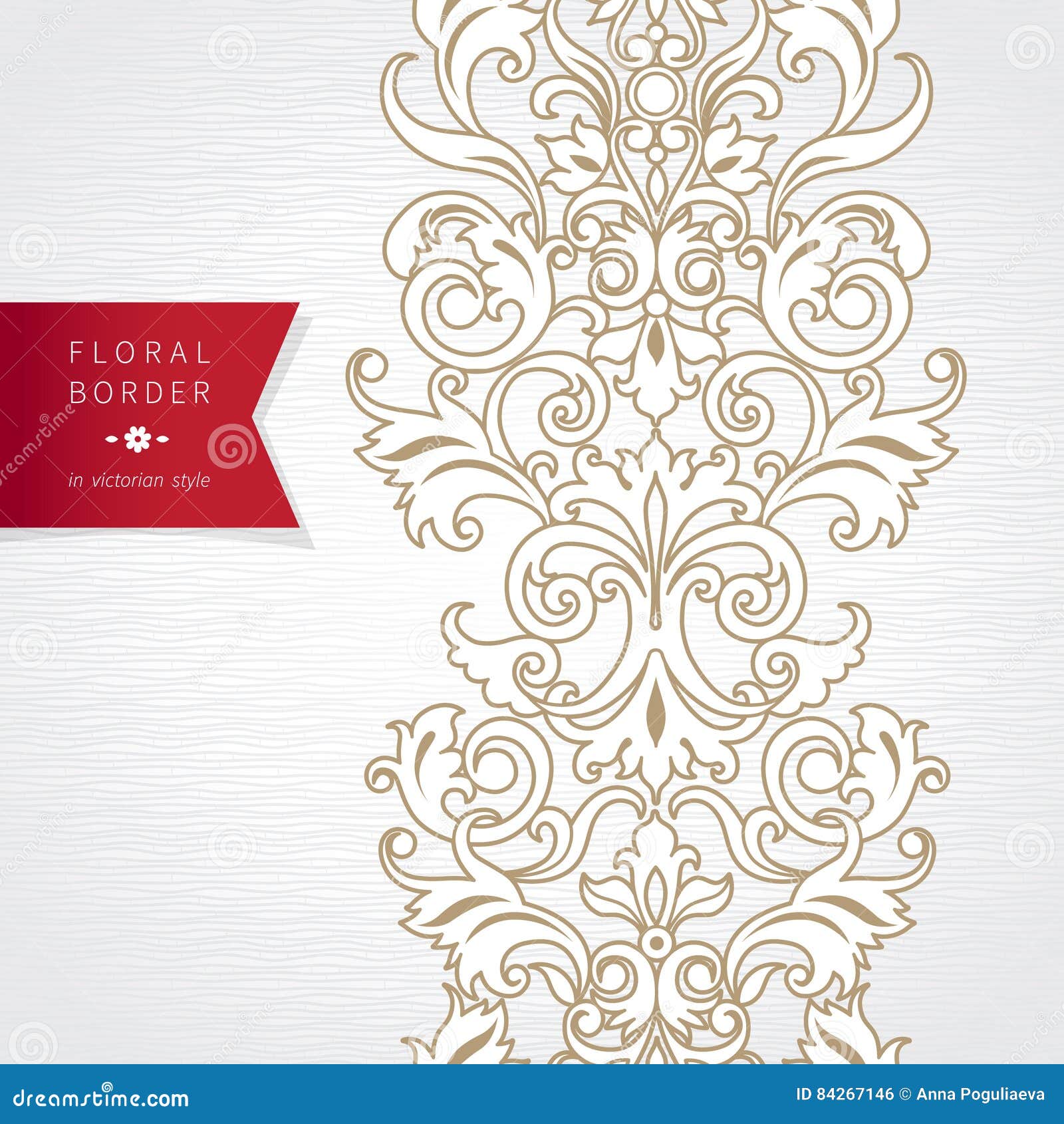 Vector Seamless Border in Victorian Style. Stock Vector - Illustration ...