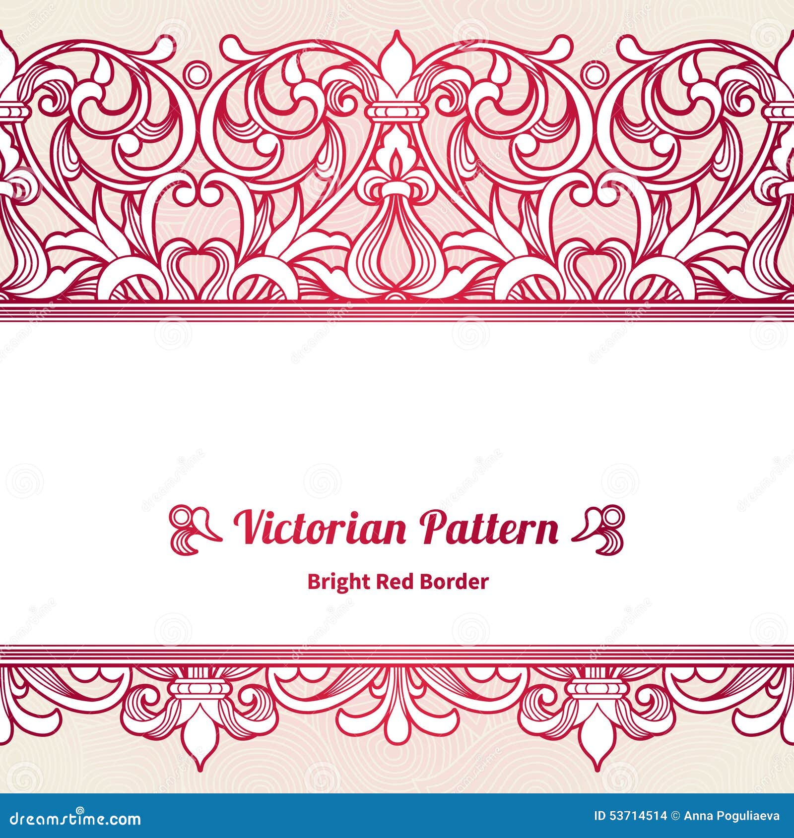 Vector Seamless Border in Victorian Style. Stock Vector - Illustration ...