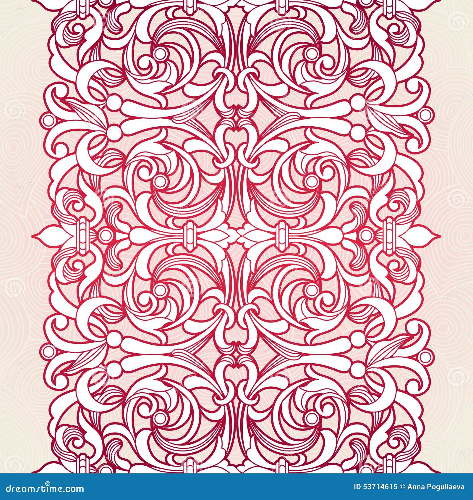 Vector Seamless Border in Victorian Style. Stock Vector - Illustration ...