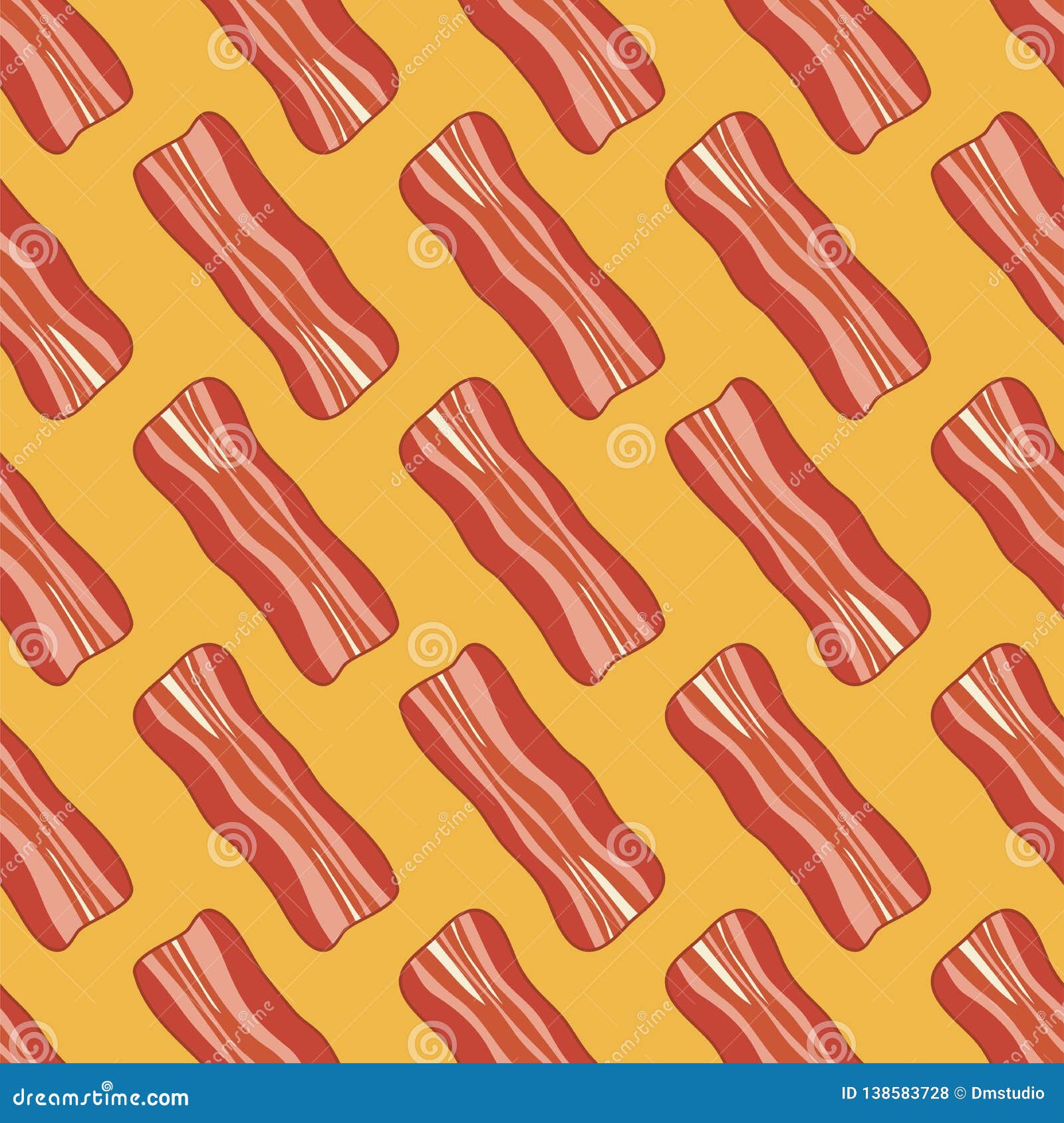 Vector Seamless Breakfast Pattern with Bacon Slices Stock Vector ...