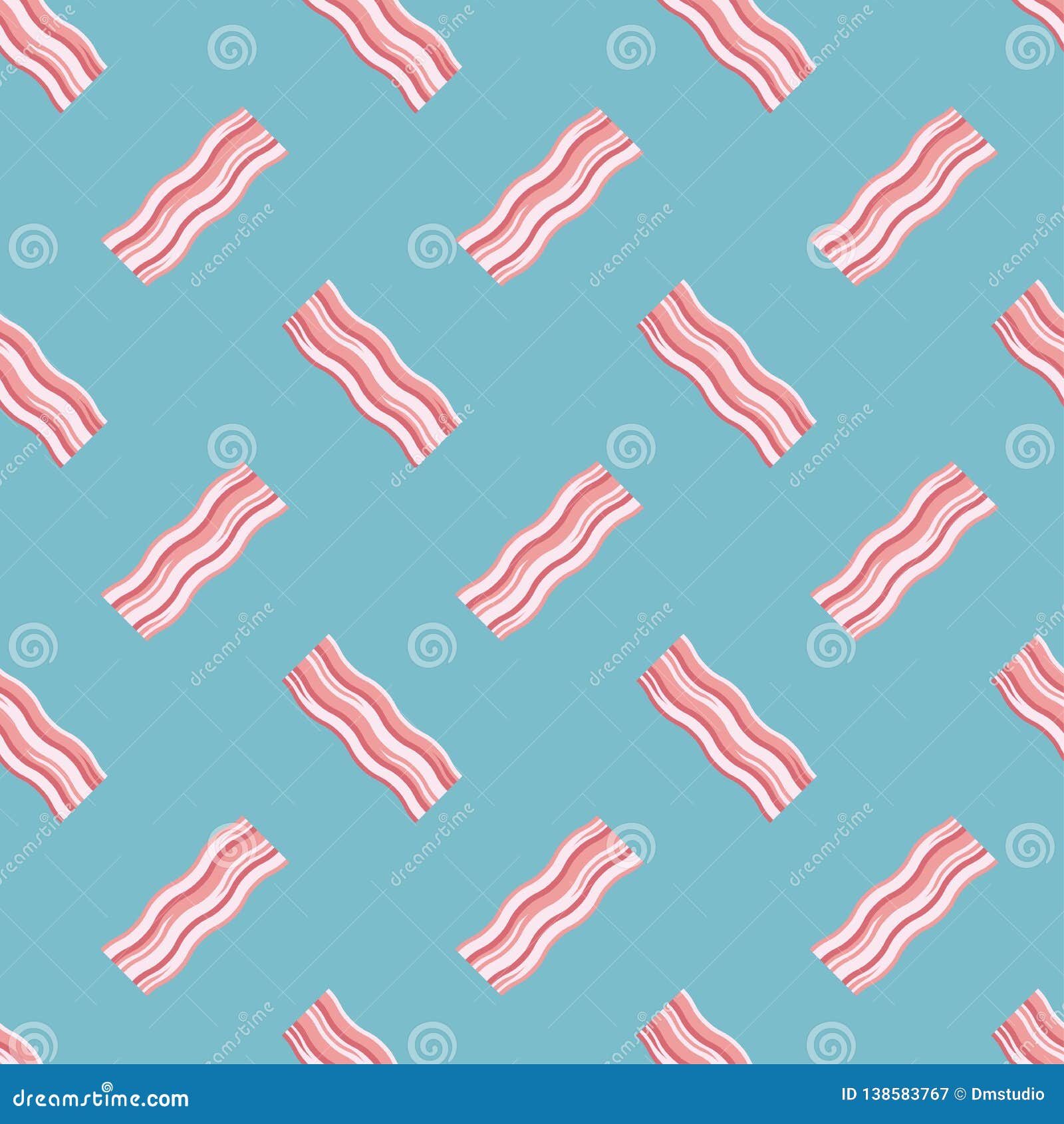 Vector Seamless Breakfast Pattern with Bacon Slices Stock Vector ...