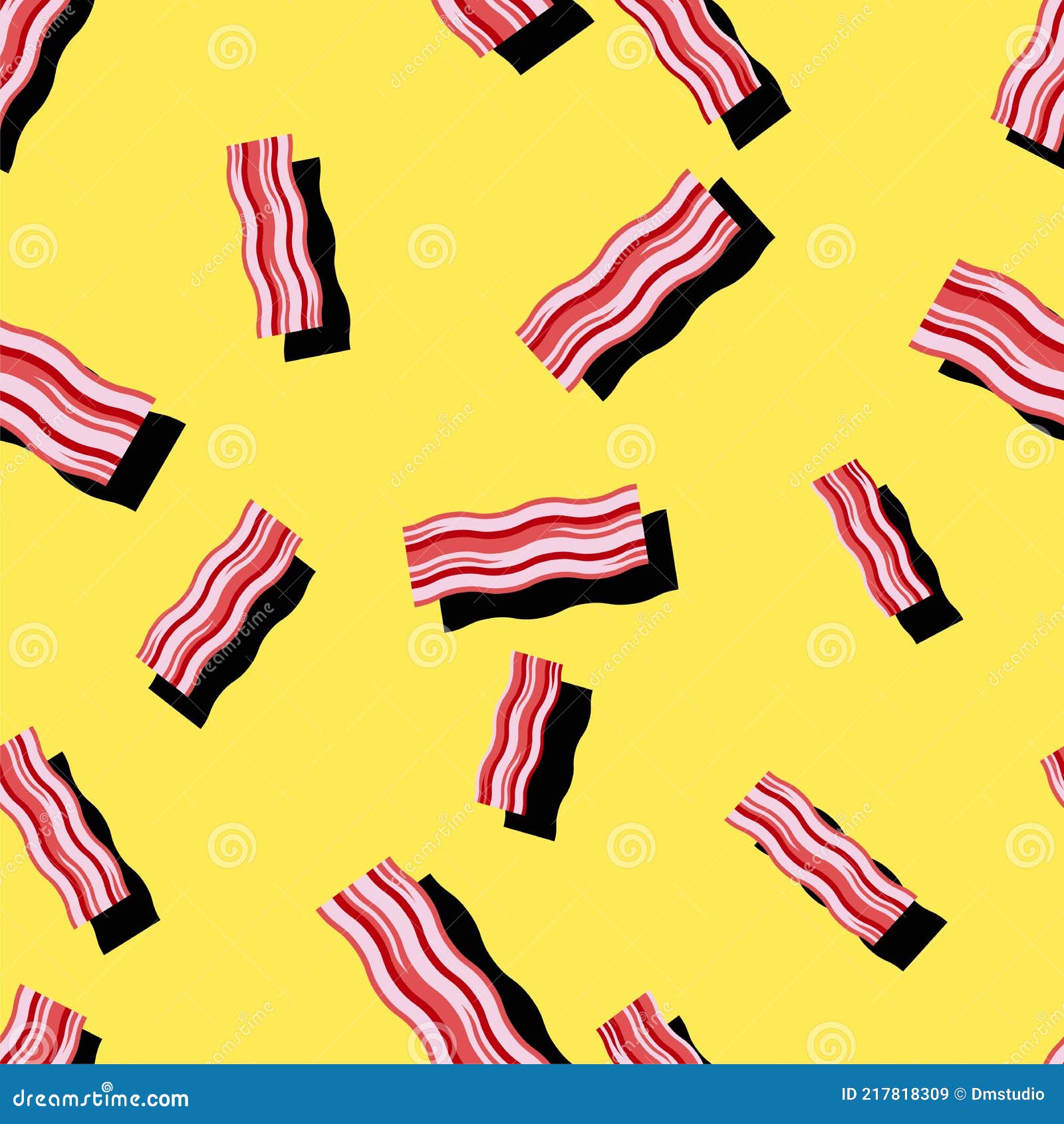 Vector Seamless Breakfast Pattern with Bacon Slices Stock Vector ...