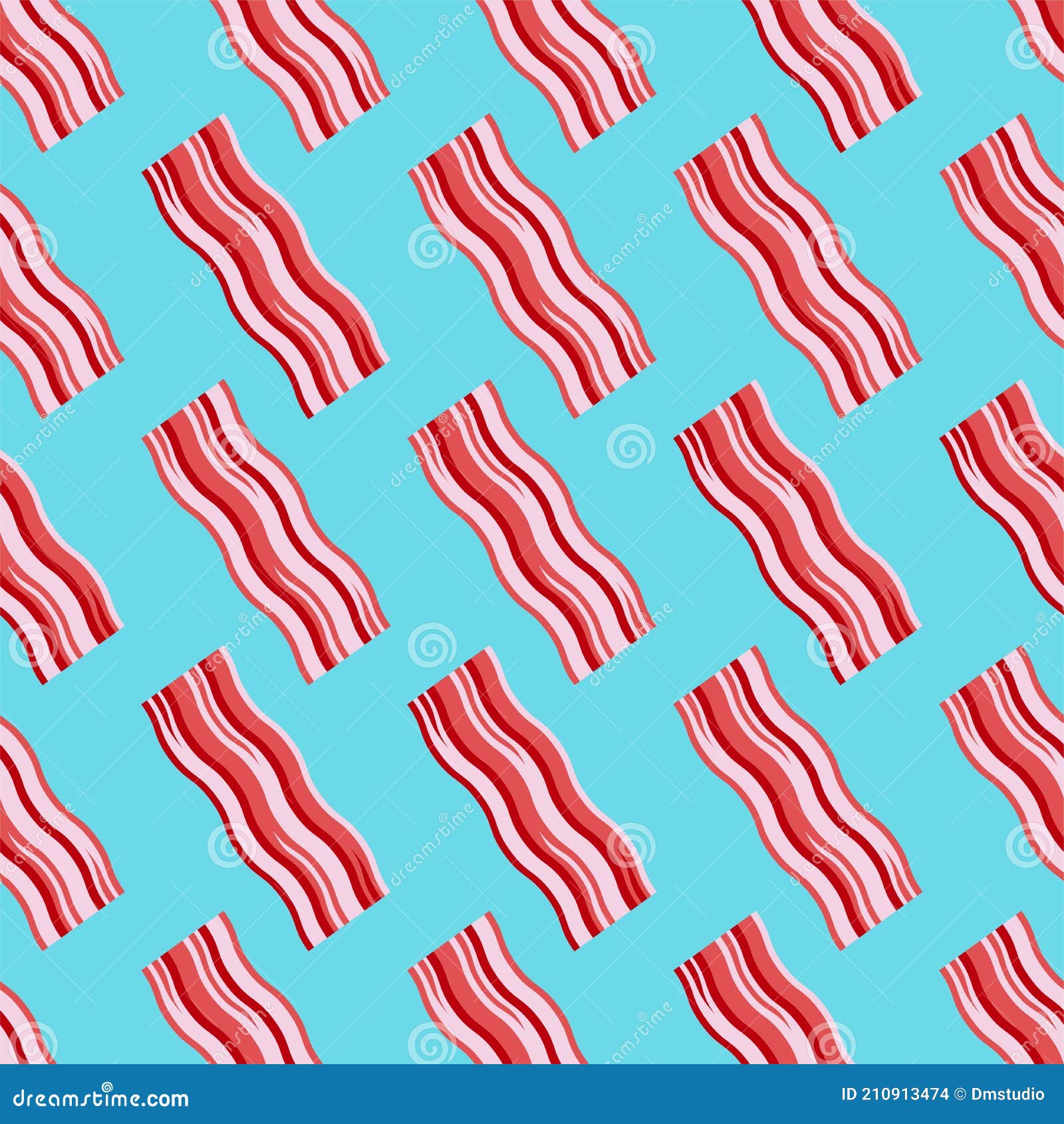 Vector Seamless Breakfast Pattern with Bacon Slices Stock Vector ...