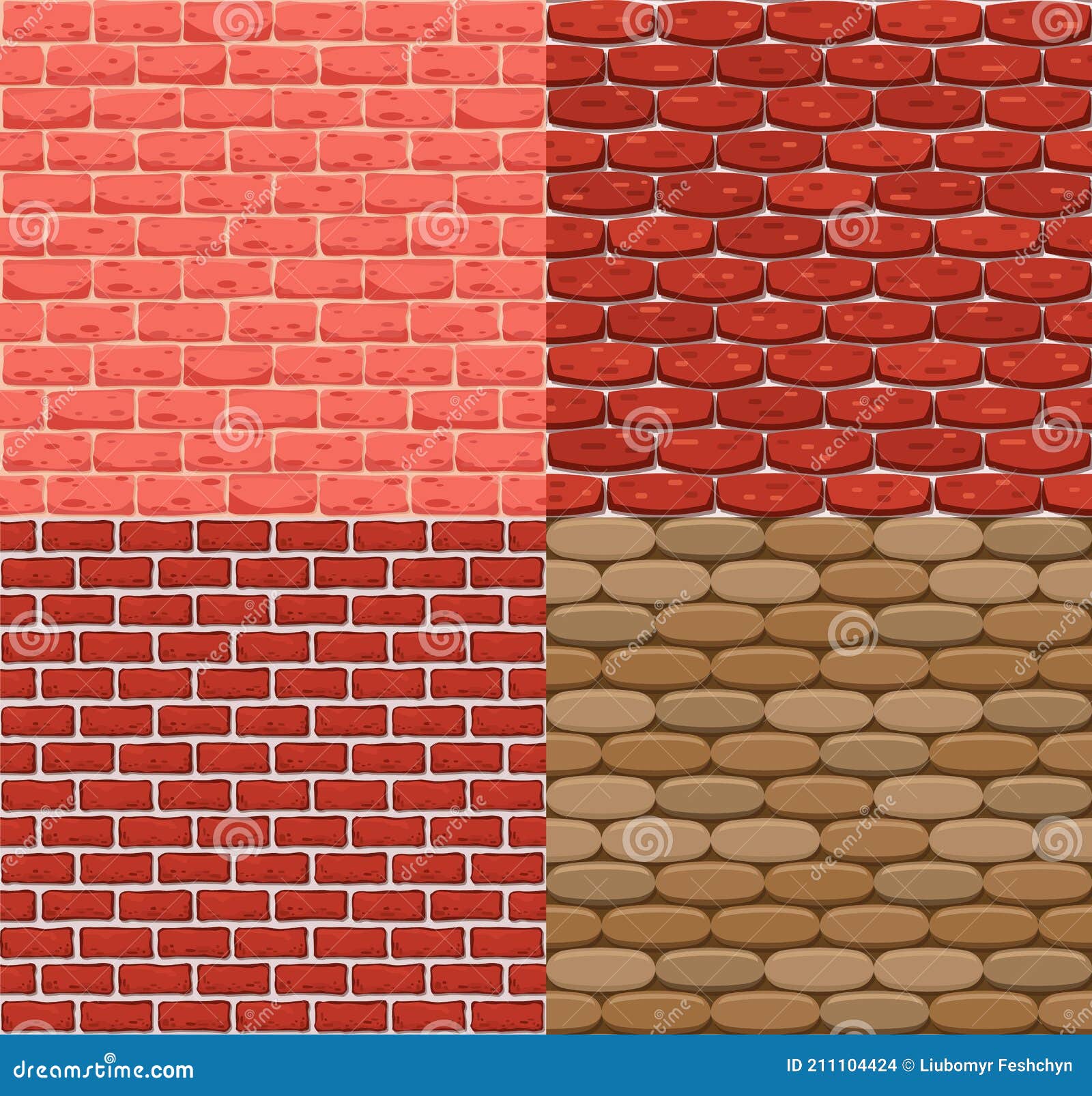 Vector Seamless Brick Wall. Realistic Color Stone Texture. Decorative ...
