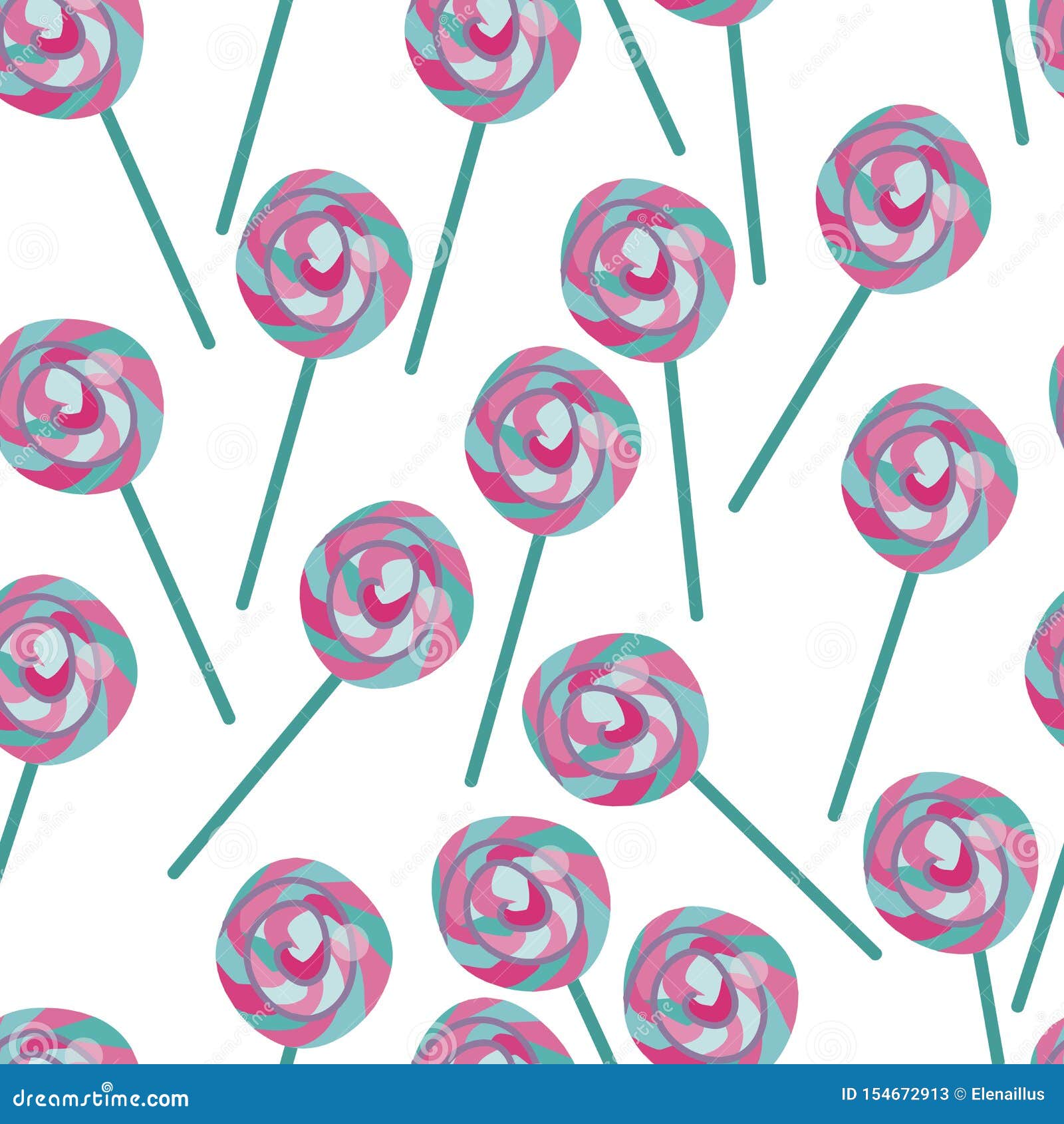 Vector Seamless Candy,lollipop Pattern. Blue and Pink Sweets Print ...