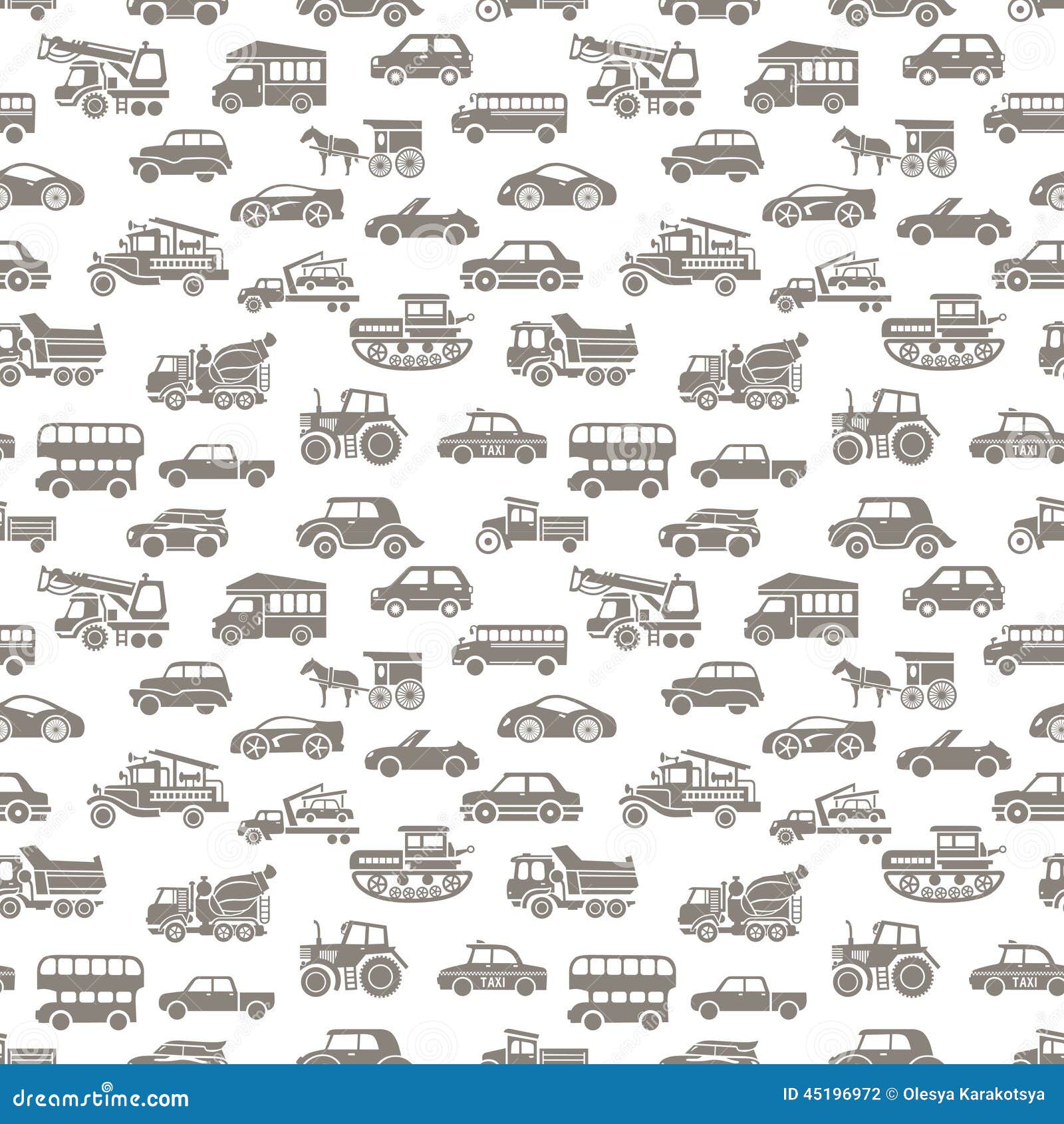 Vector Seamless Car Pattern Stock Vector - Illustration of repeat ...