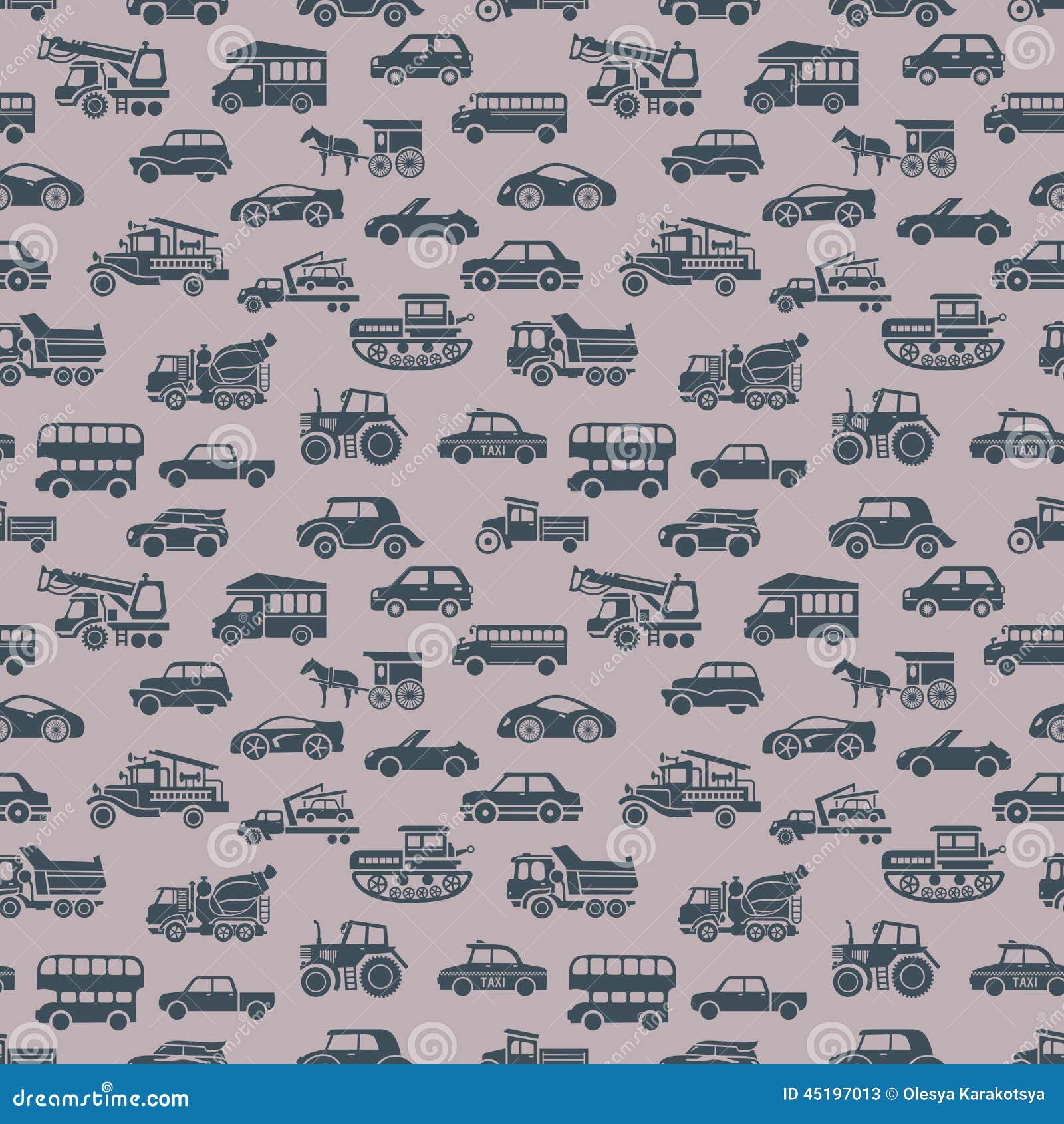 Vector Seamless Car Pattern Stock Vector - Illustration of motor ...