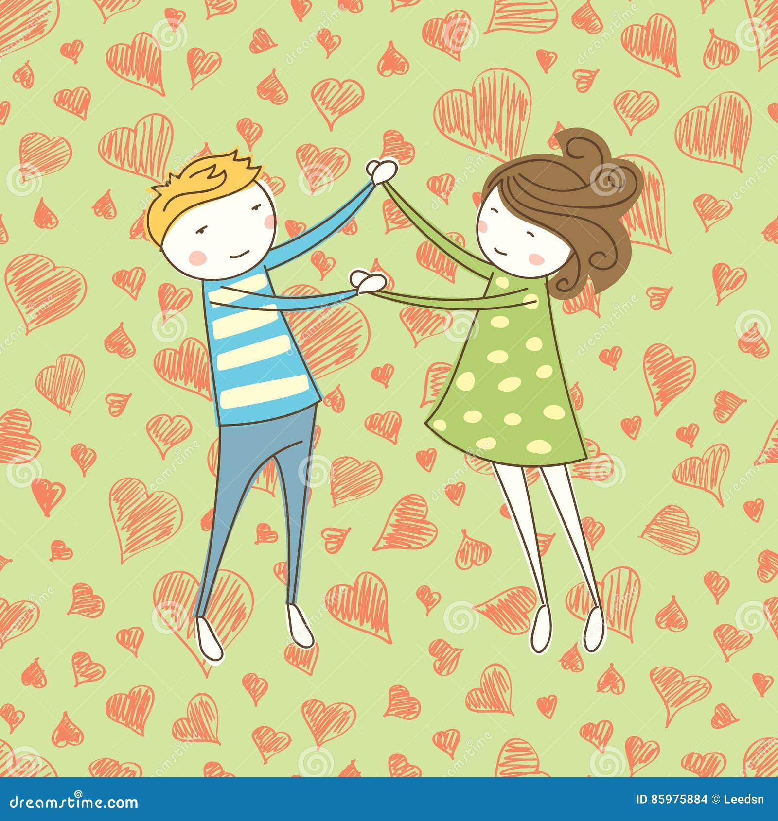 Vector Seamless Card with Couple 21 [Converted] Stock Vector ...