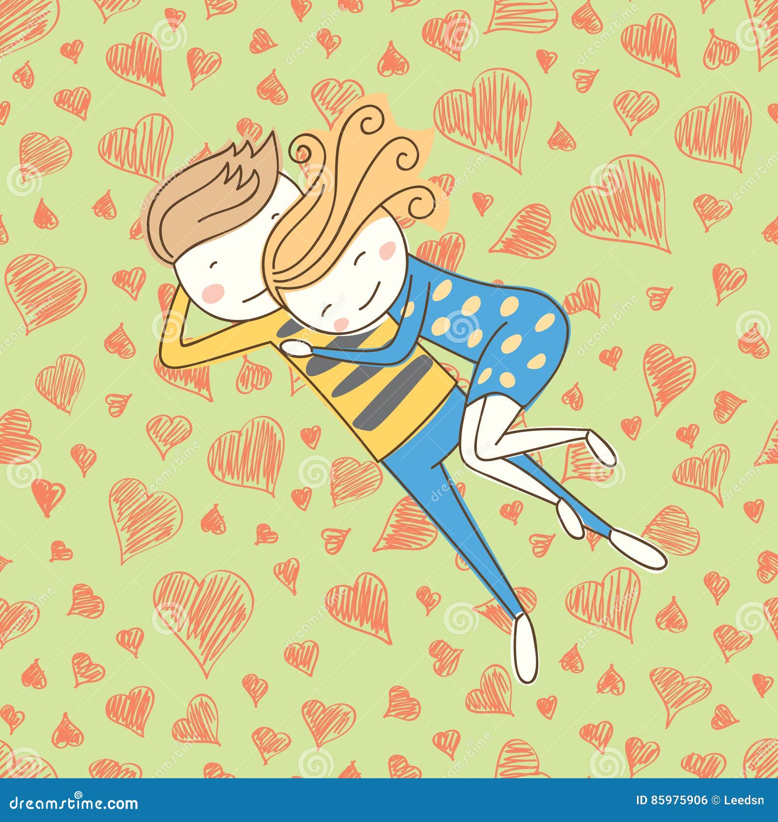 Vector Seamless Card with Couple 23 [Converted] Stock Vector ...