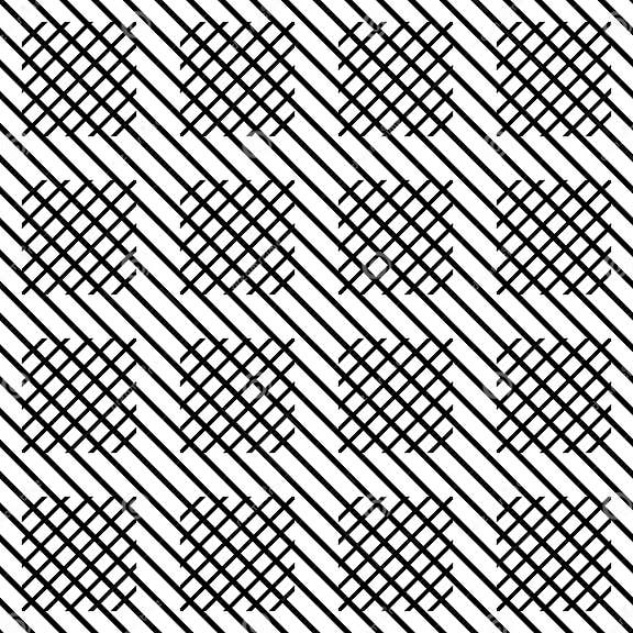 Vector Seamless Check Lines Pattern Black and White. Abstract ...