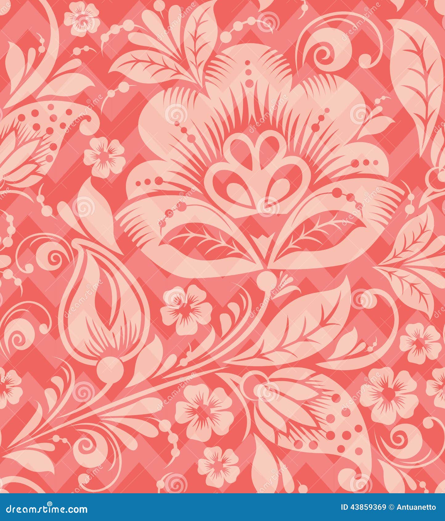 Vector Seamless Chevron Floral Background Stock Vector - Illustration ...