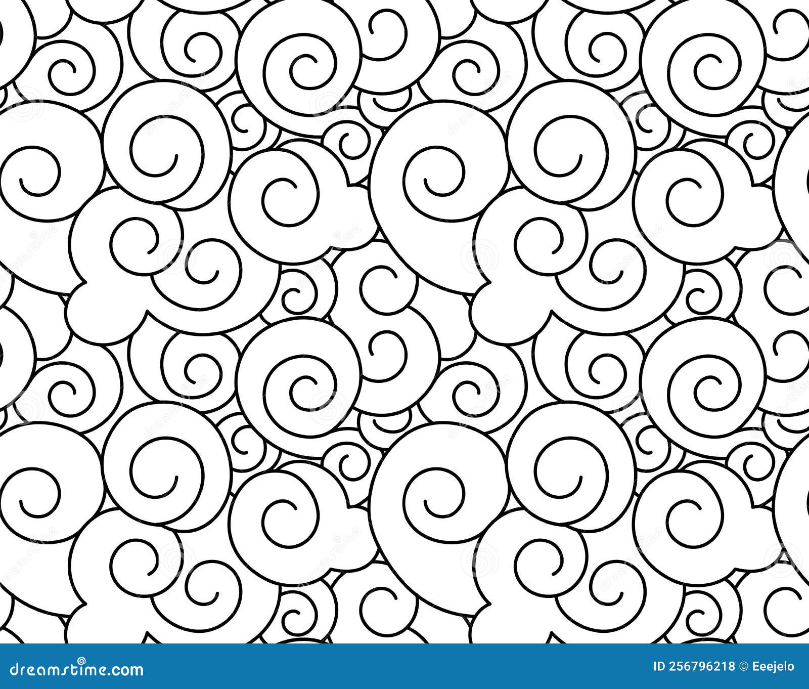 Vector Seamless Chinese Pattern Horizontal Clouds in a Linear Style ...