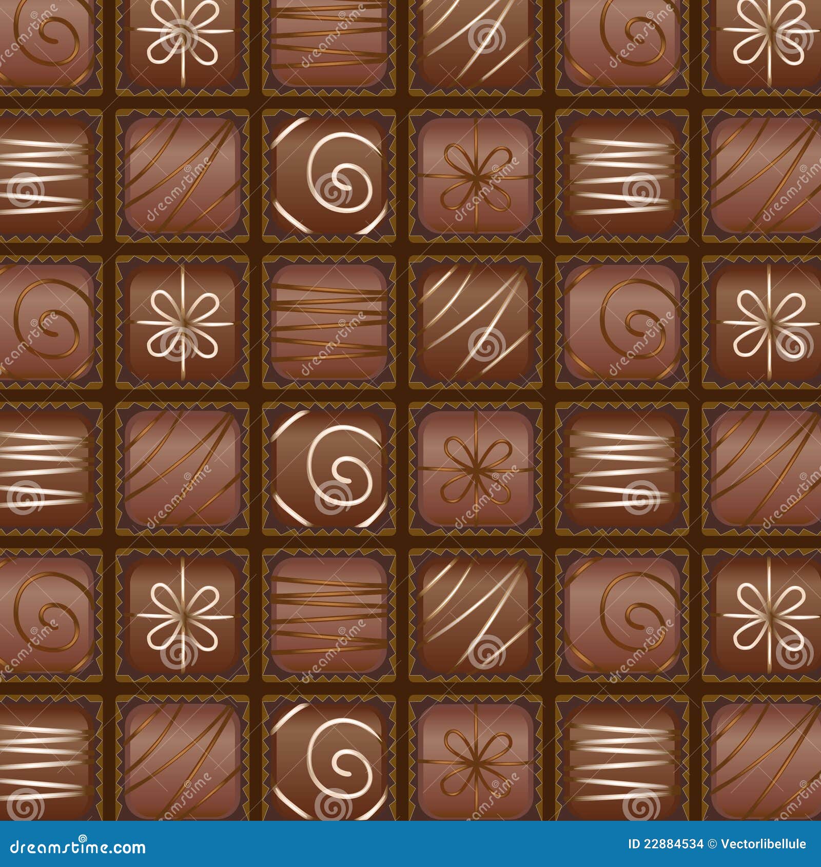 Vector Seamless Chocolate Pattern Stock Vector - Illustration of ...