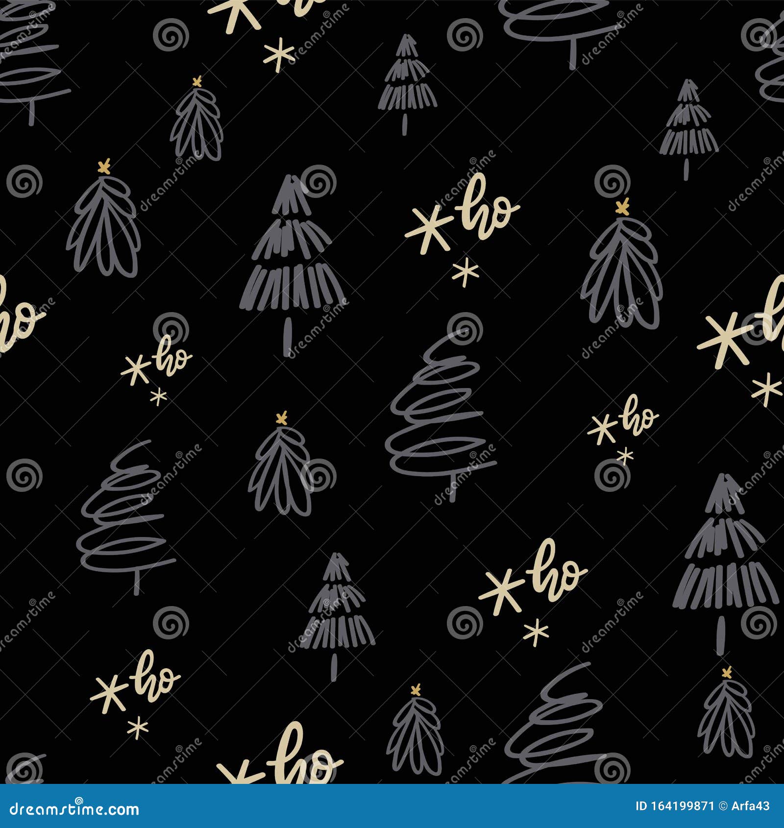 Vector Seamless Christmas Trees Repeat Pattern Stock Illustration ...
