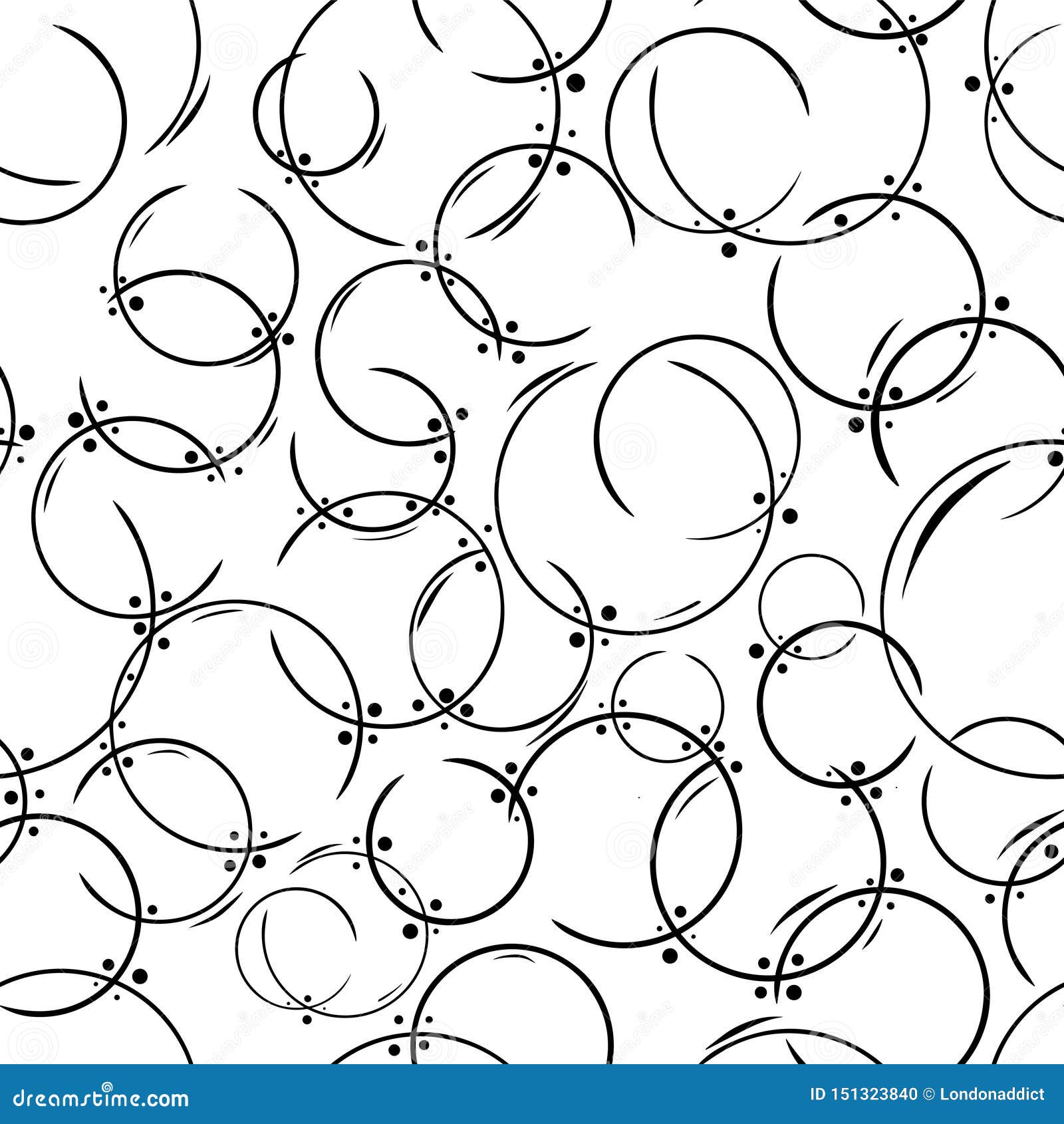 Vector Seamless Circular Pattern with Dots. Geometric Shape Texture for ...