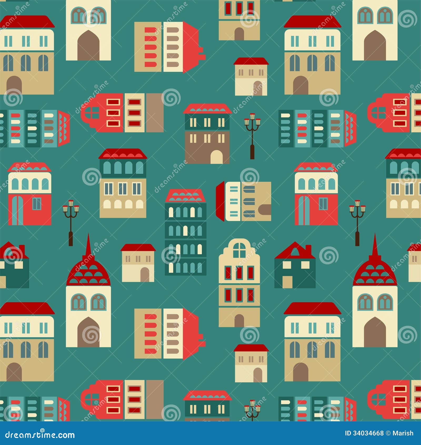 City Pattern Vector Illustration | CartoonDealer.com #14867478