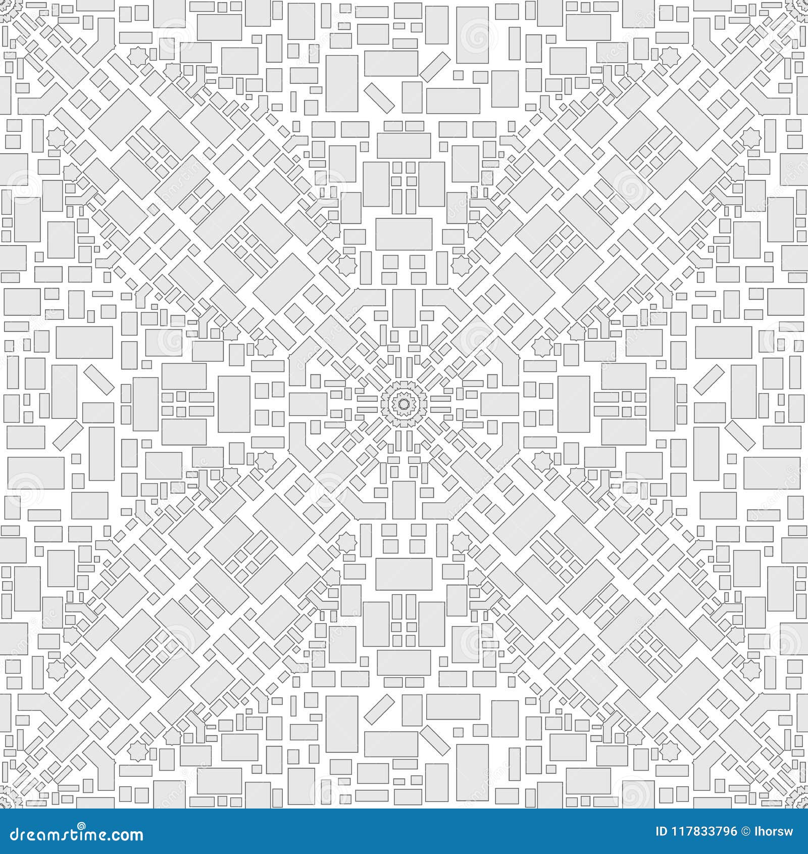 Vector Seamless City Pattern. Top View Map with Roads, Navigation, GPS ...