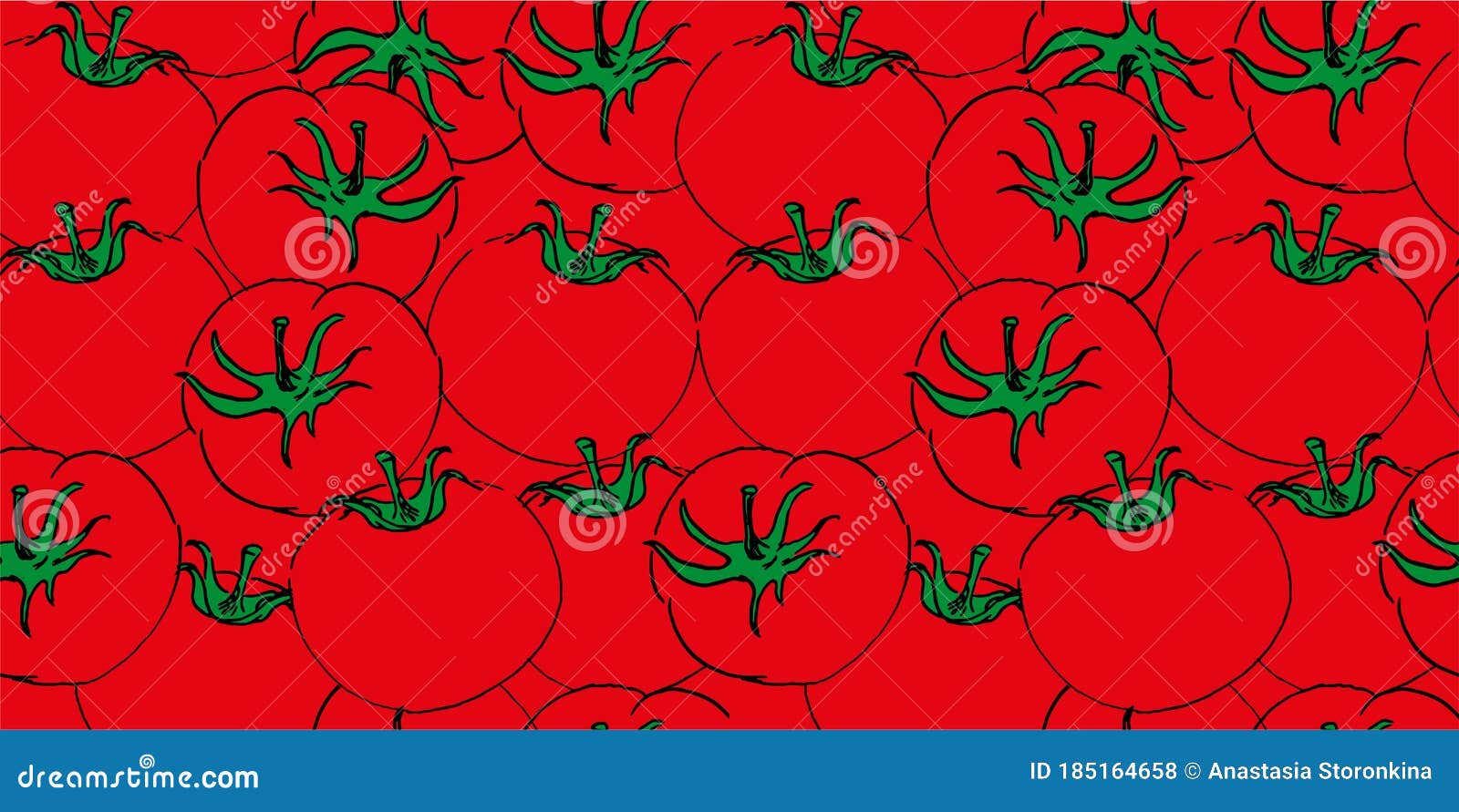 Vector Seamless Color Sketch of a Mess of Tomatos Stock Illustration ...