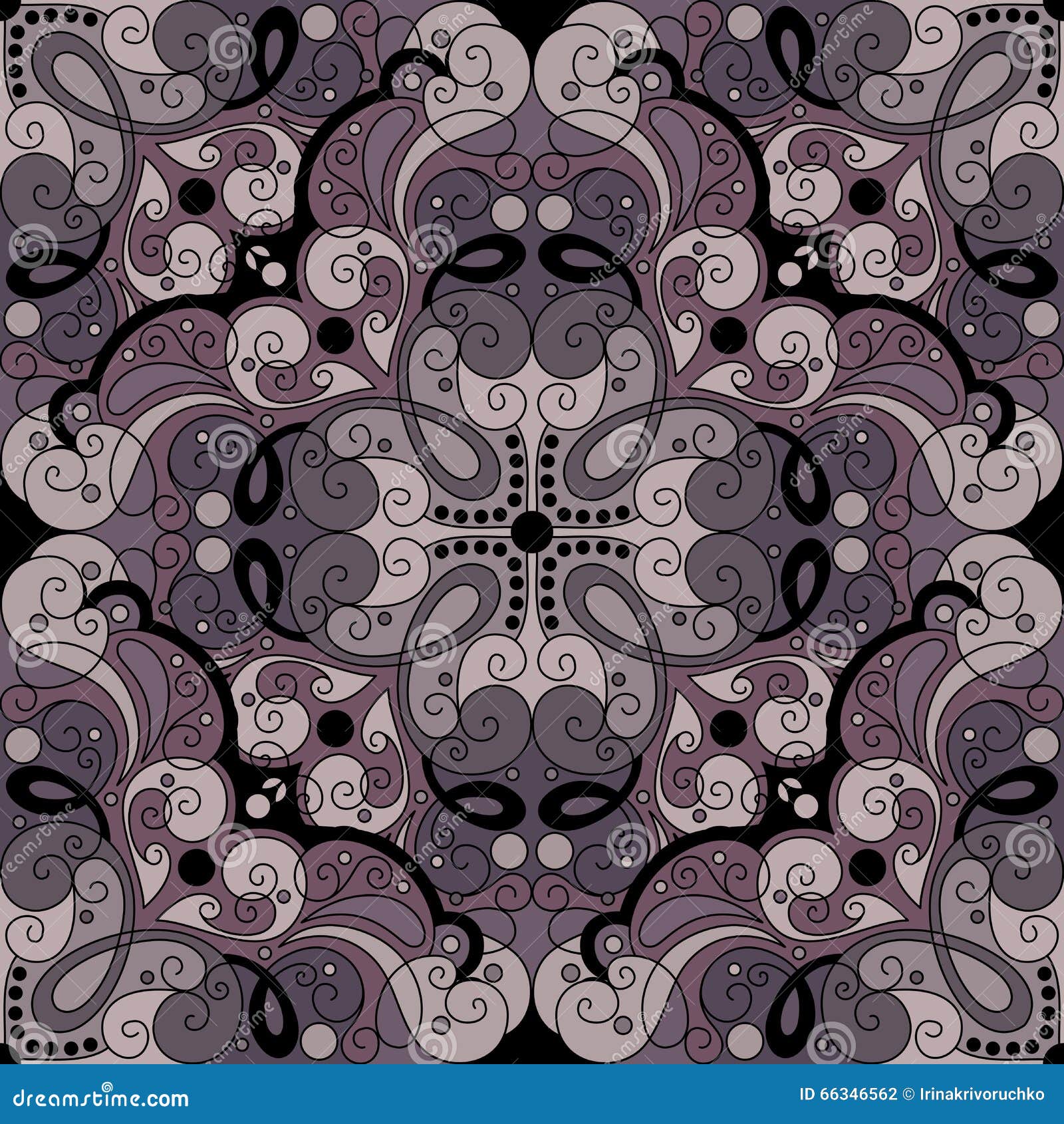 Vector Seamless Colored Ornate Pattern Stock Vector - Illustration of ...