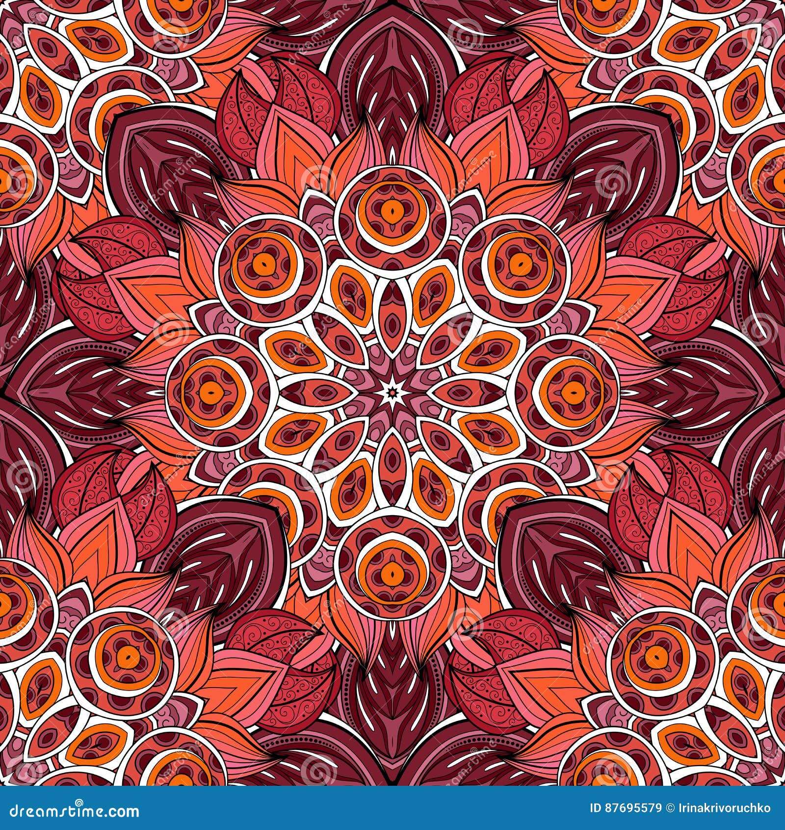 Vector Seamless Colored Ornate Pattern Stock Vector - Illustration of ...