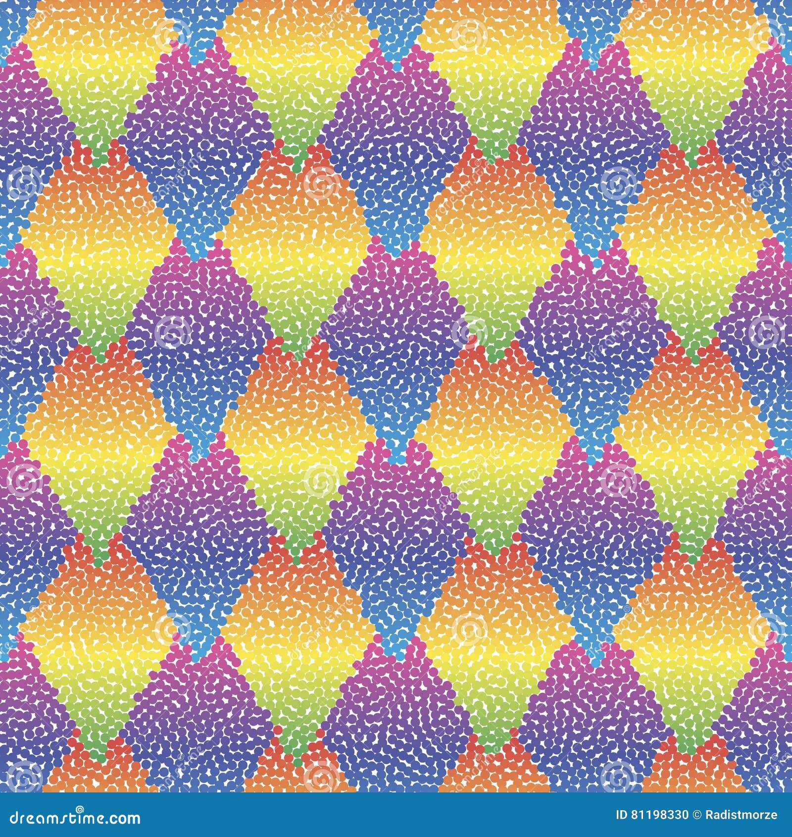 Vector Seamless Colorful Abstract Geometric Dotted Pattern. Stock ...