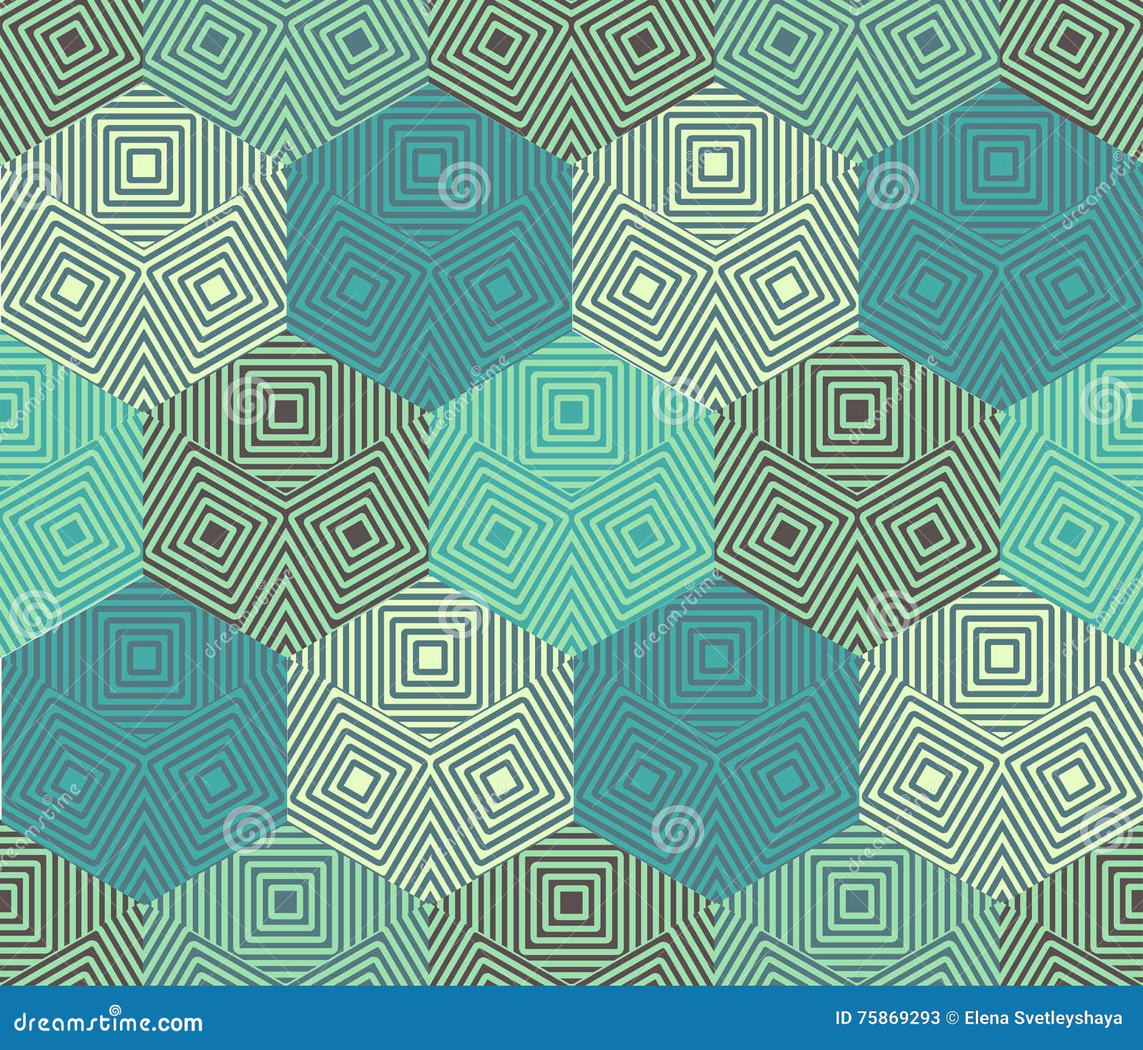 Vector Seamless Colorful Bright Hand Painted Cube Rhombus Geometric ...