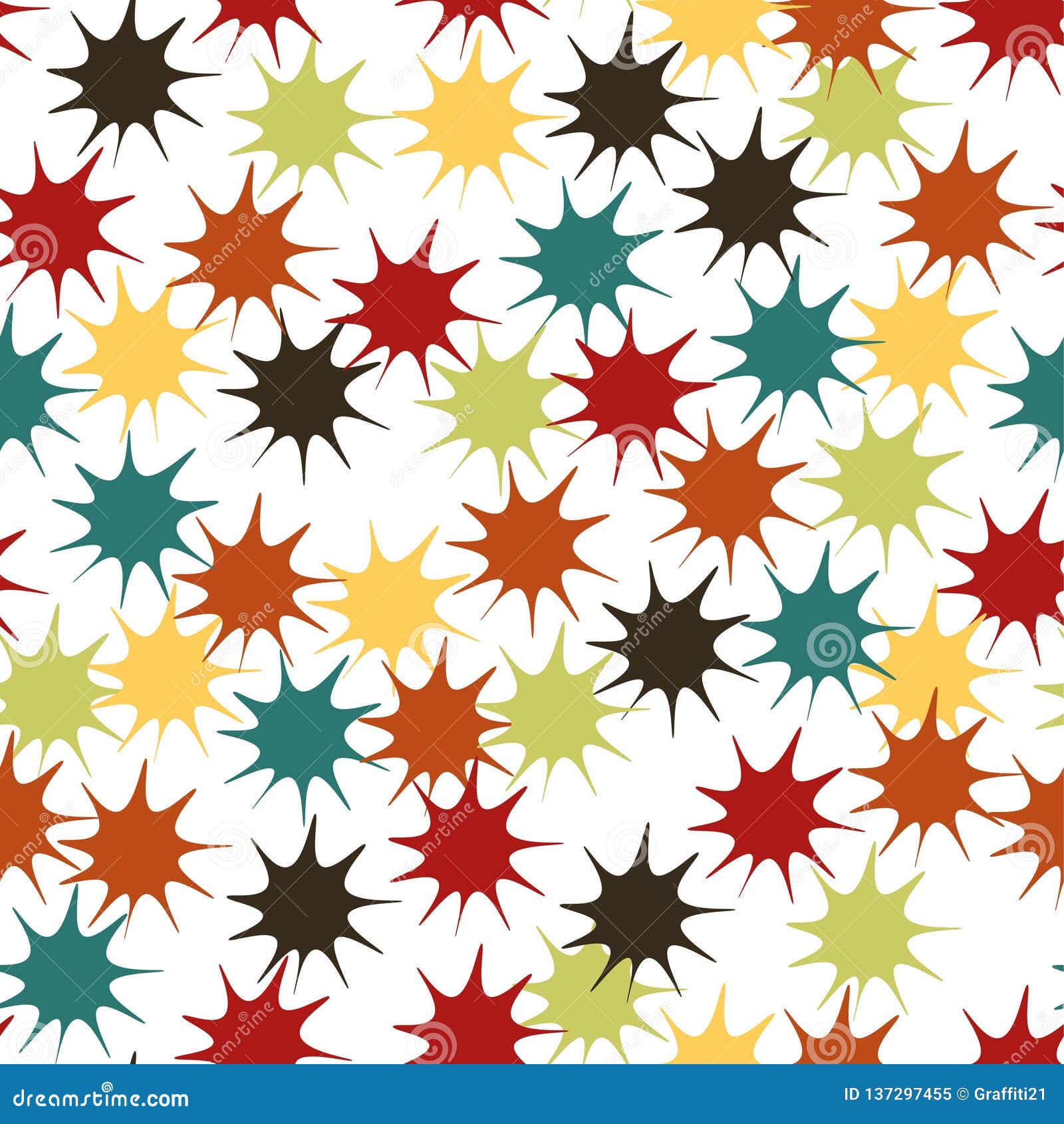 Vector Seamless Colorful Overlapping Color Star Pattern Background ...