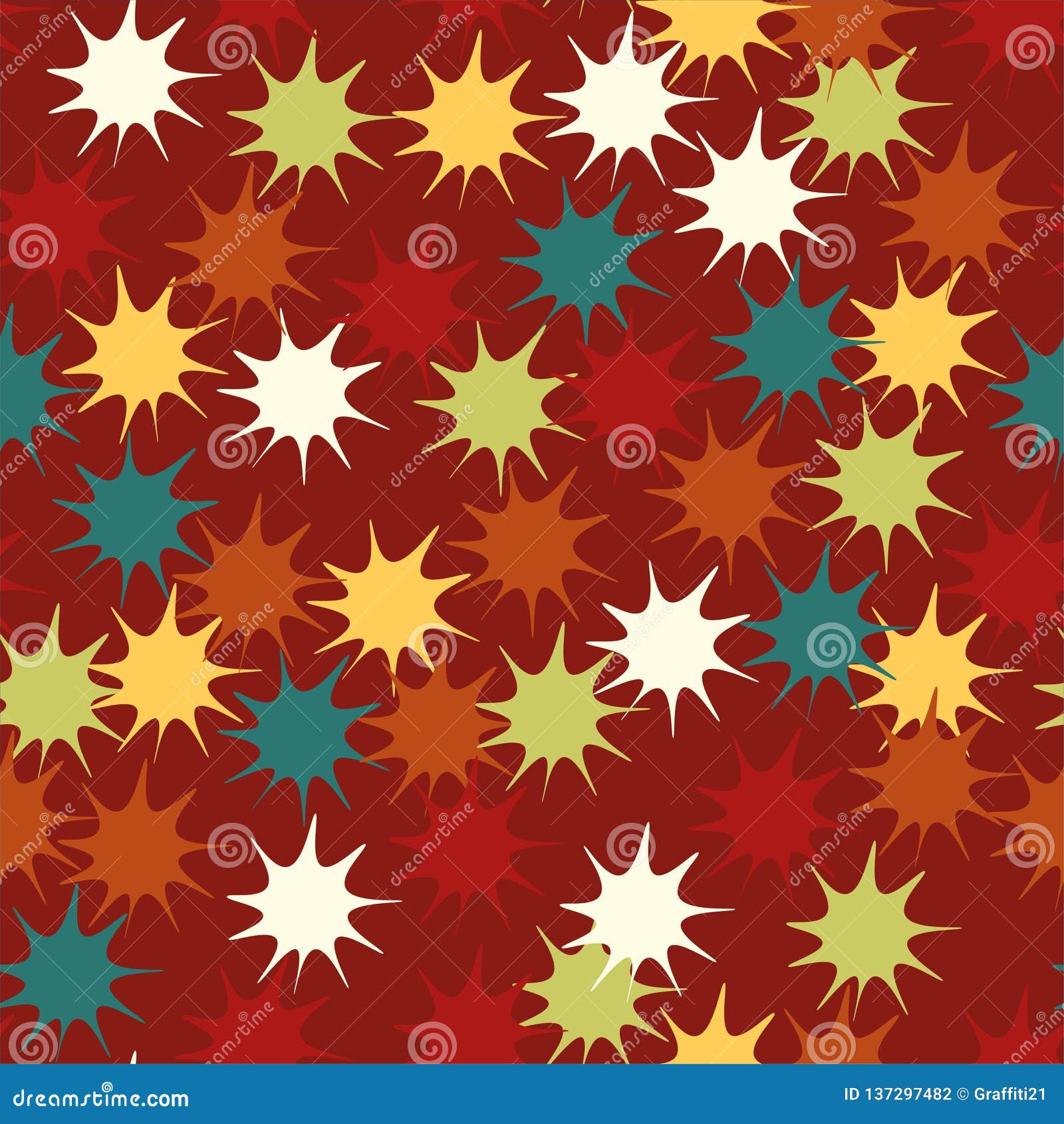Vector Seamless Colorful Overlapping Color Star Pattern Background ...