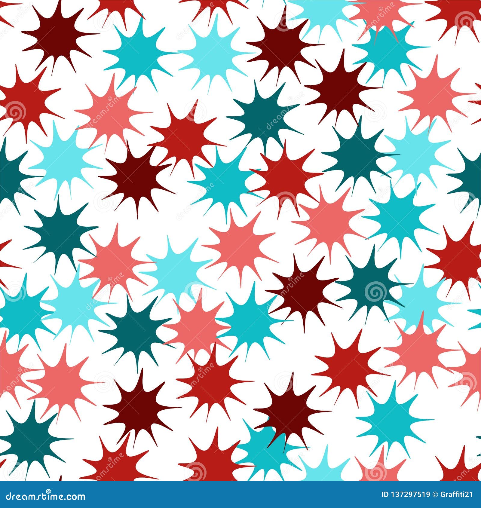 Vector Seamless Colorful Overlapping Color Star Pattern Background ...