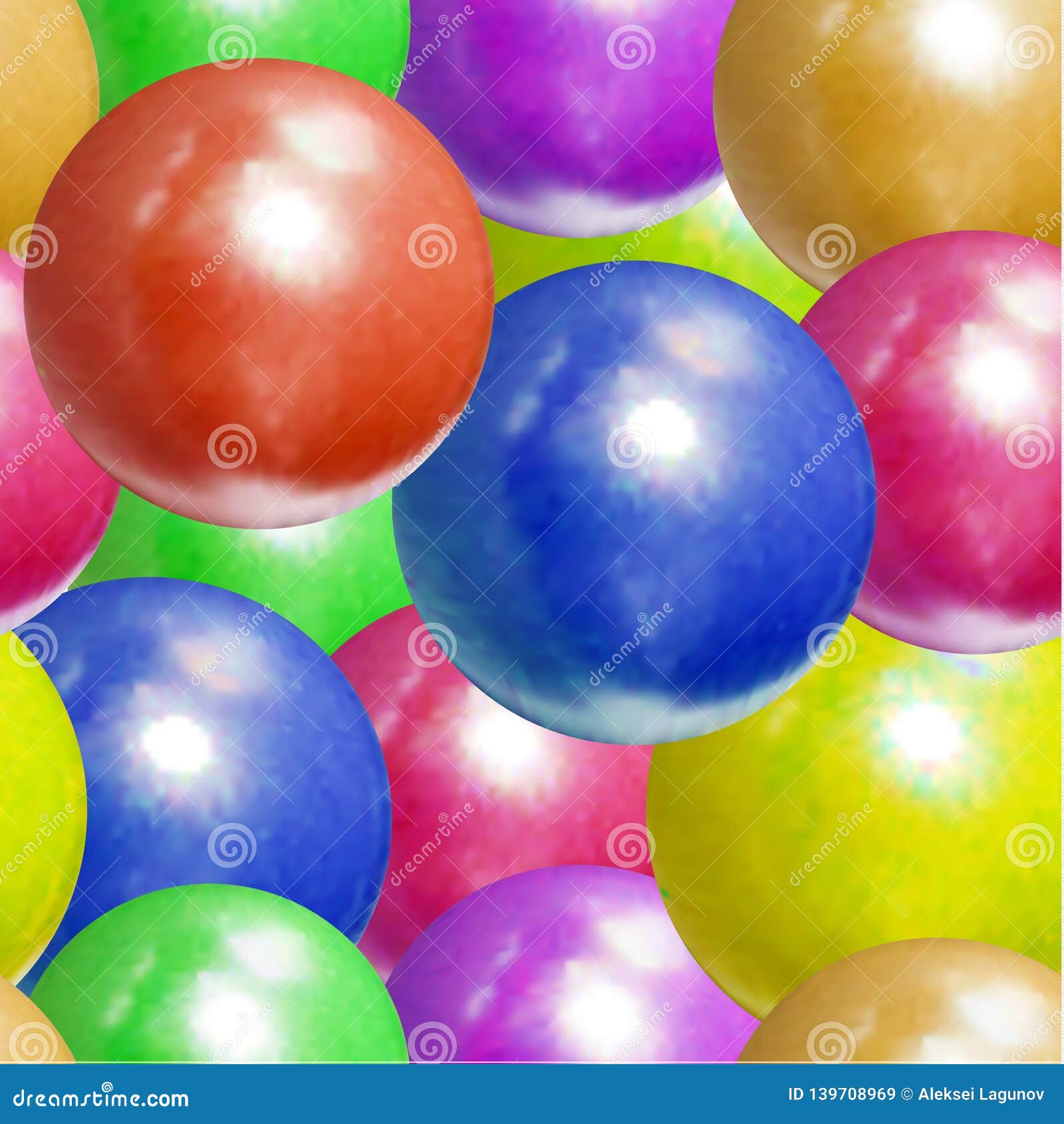 Vector Seamless Colorful Pattern, Balls Pool Abstract Background ...