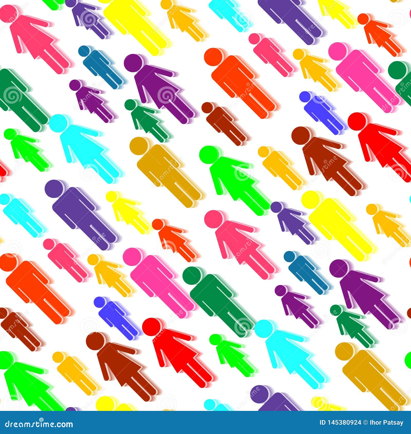 Seamless people pattern stock vector. Illustration of body - 145380924