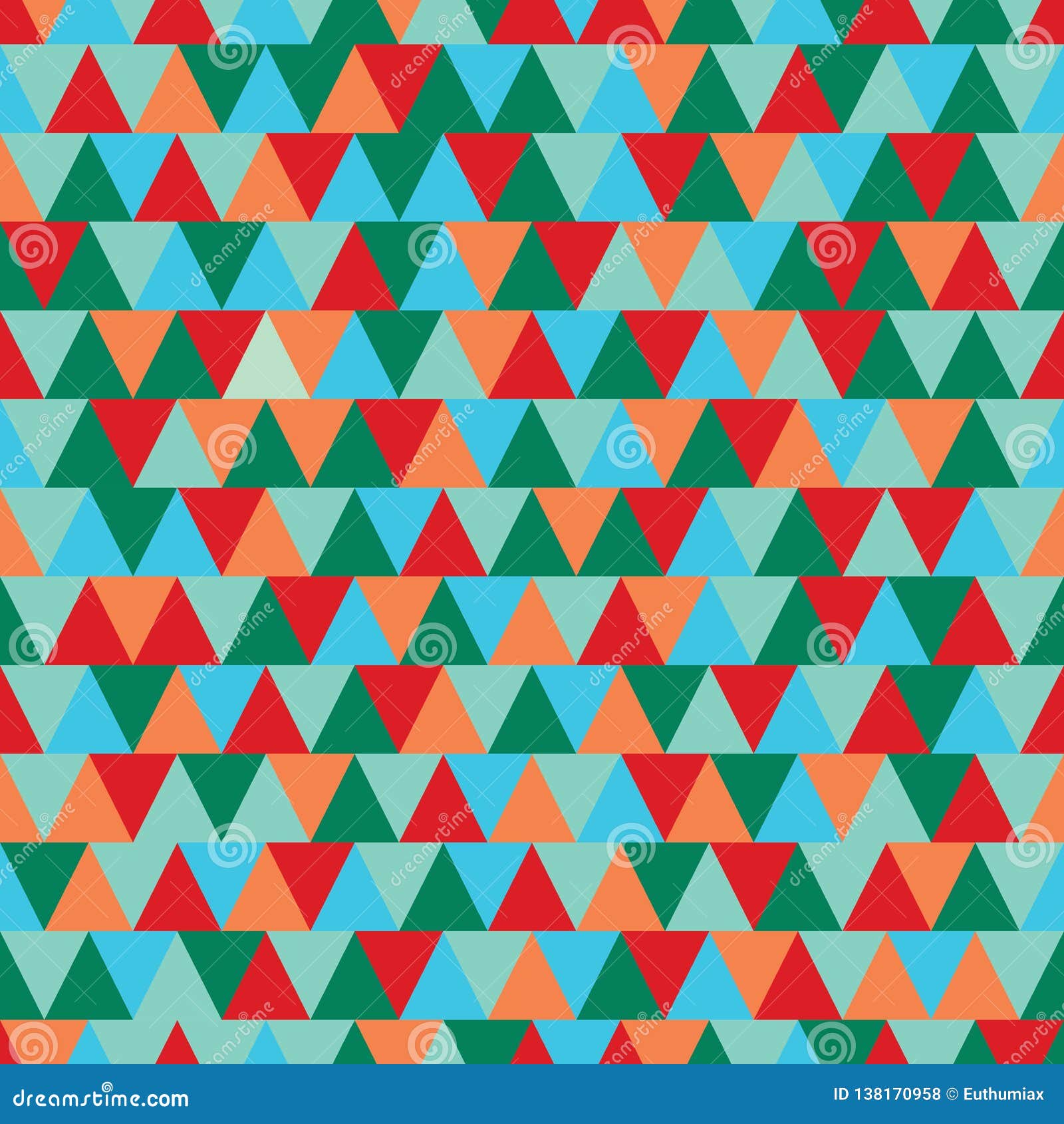 Vector Seamless Colorful Triangle Pattern. Geometric Abstract Texture ...