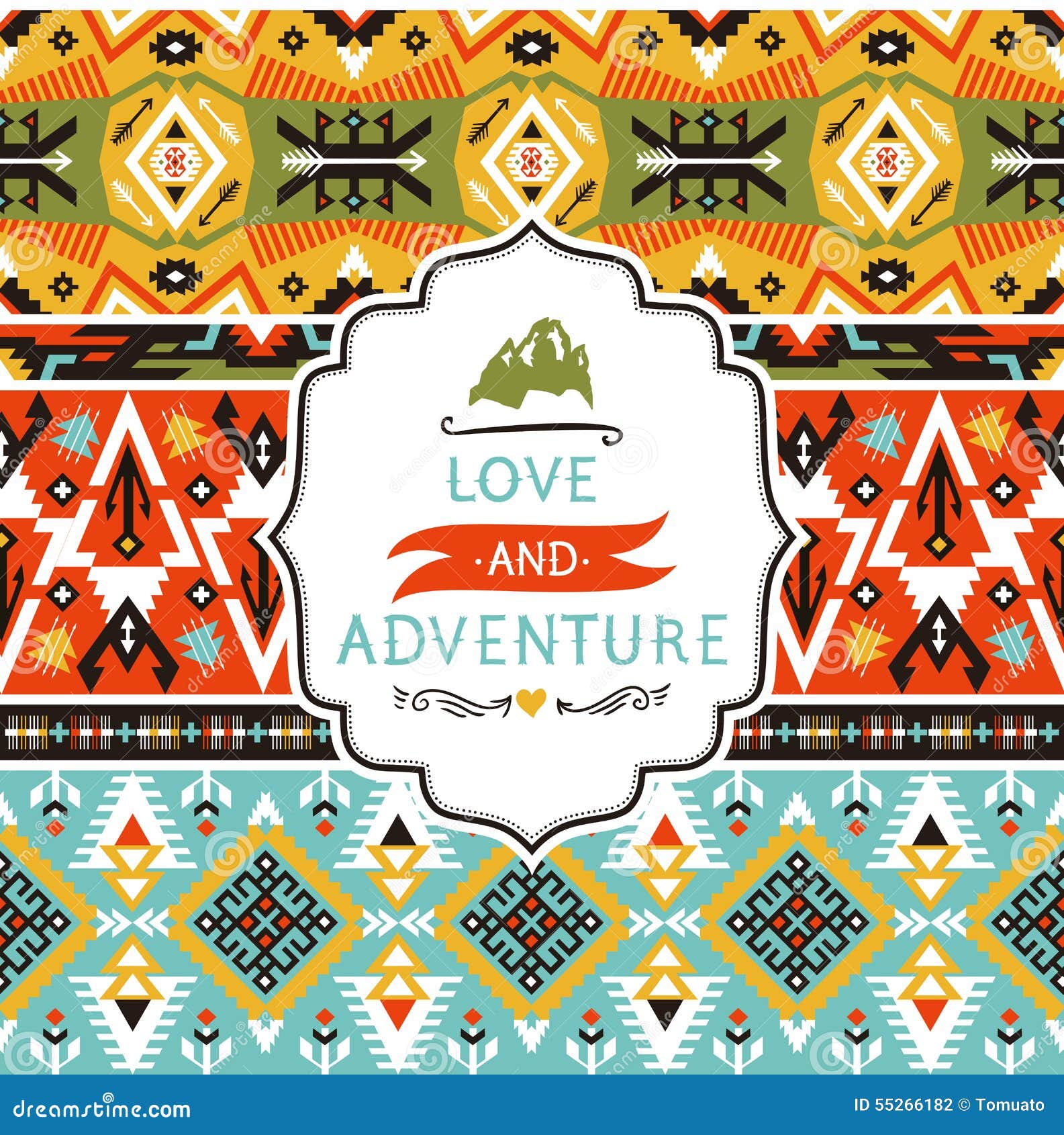 Vector Seamless Colorful Tribal Pattern Stock Vector - Illustration of ...
