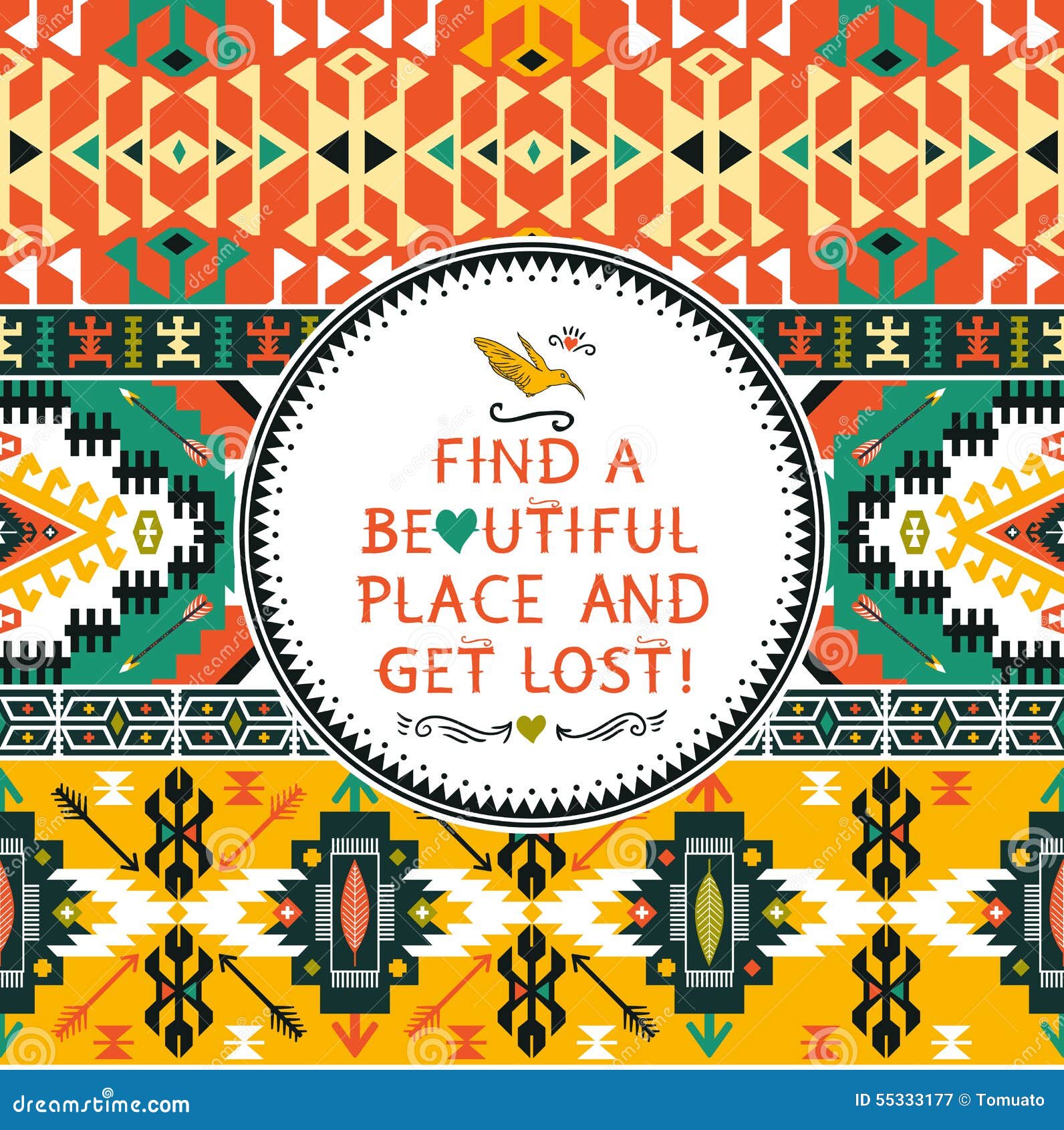 Vector Seamless Colorful Tribal Pattern Stock Vector - Illustration of ...