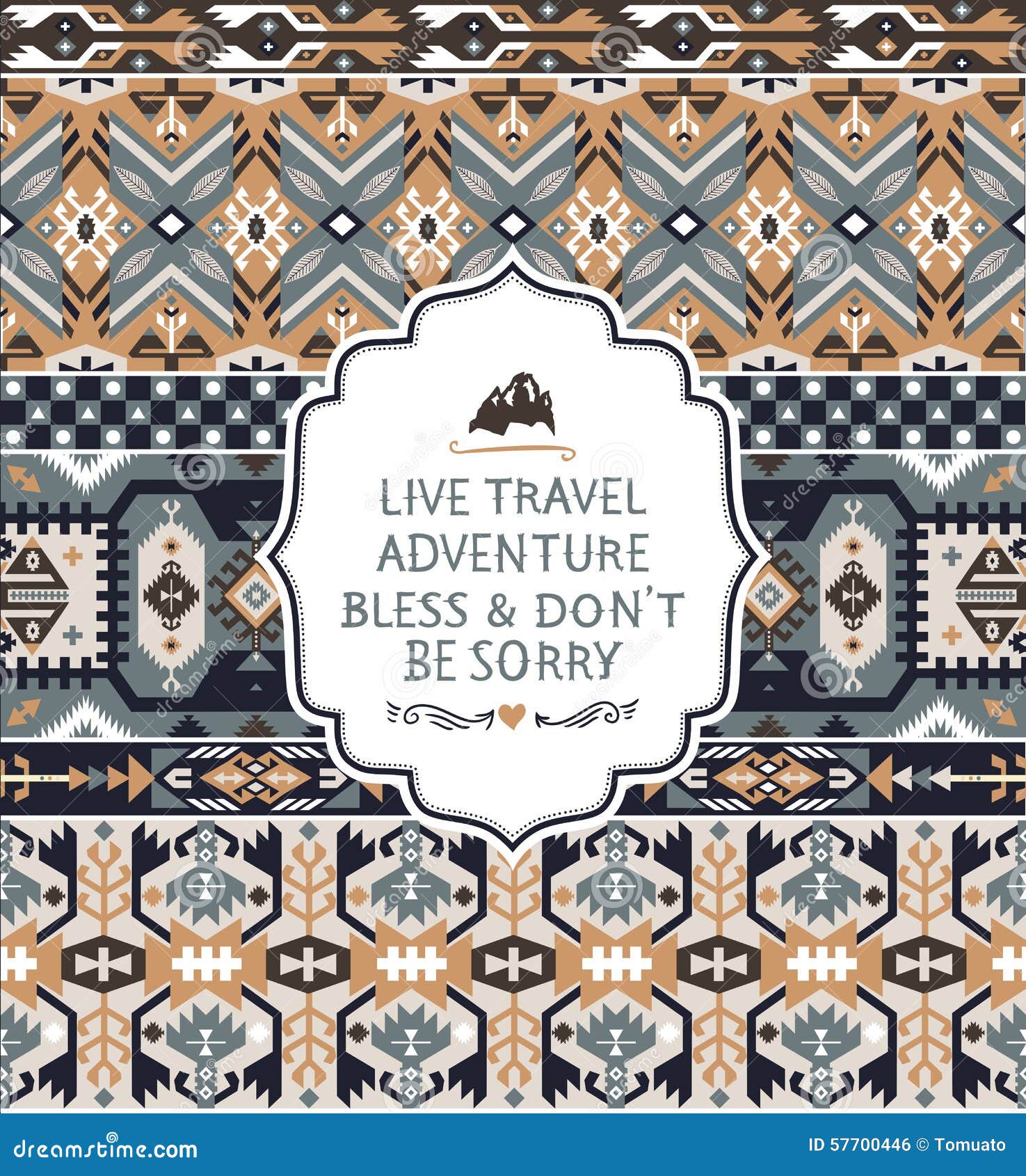 Vector Seamless Colorful Tribal Pattern Stock Vector - Illustration of ...