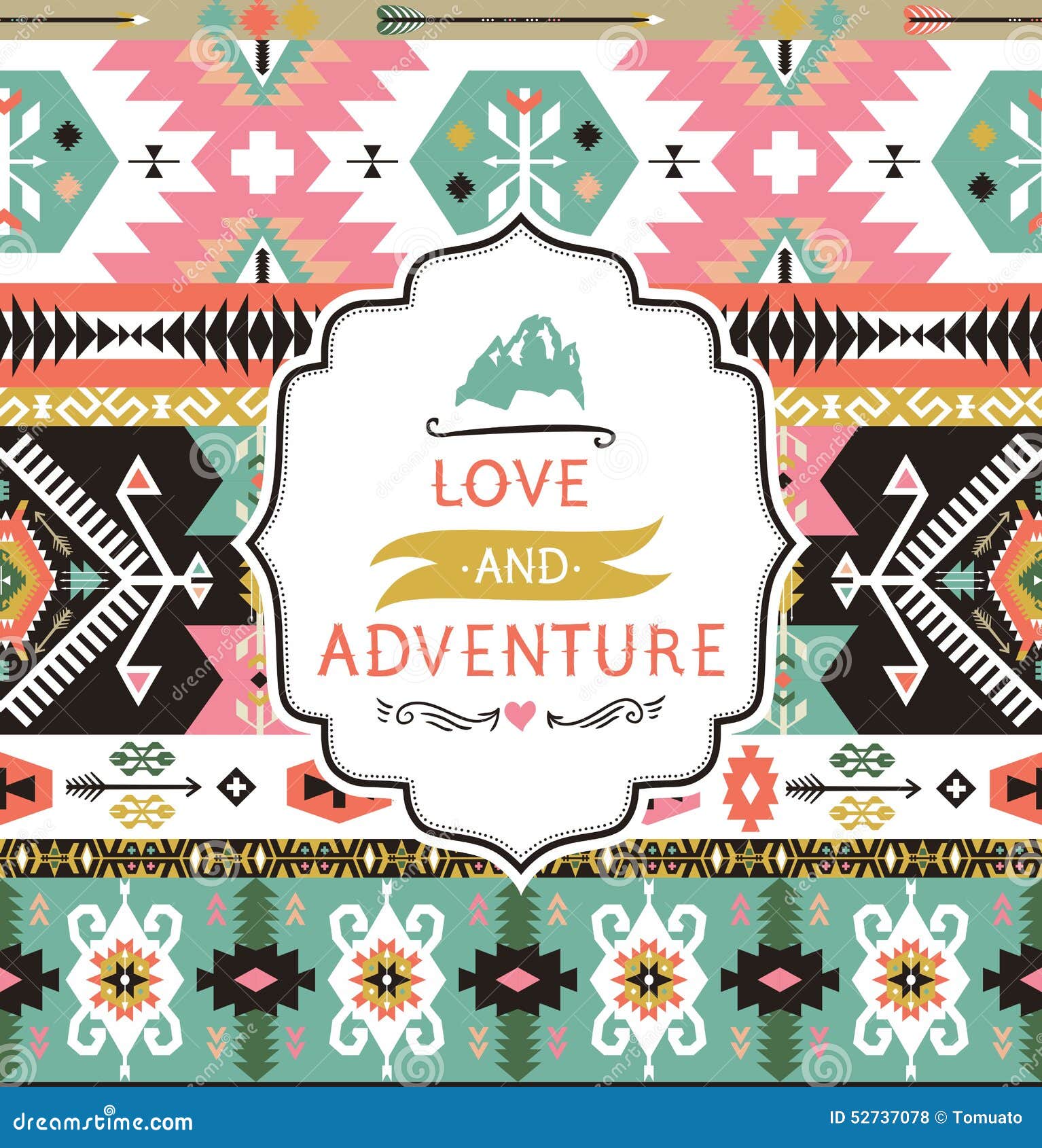 Vector Seamless Colorful Tribal Pattern Stock Vector - Illustration of ...