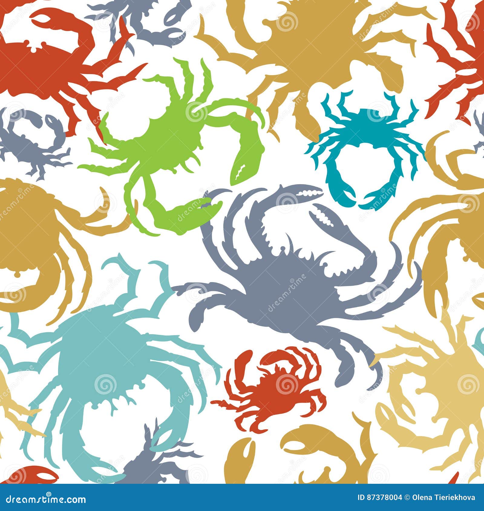 Vector Seamless Crabs Pattern. Stock Vector - Illustration of cuisine ...