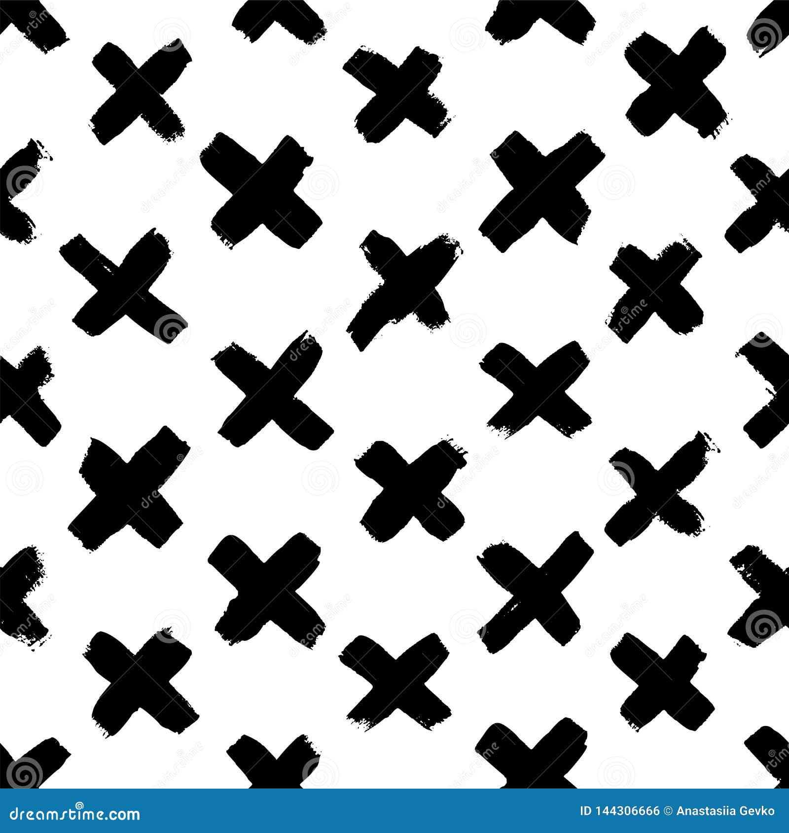 Vector Seamless Cross Pattern. Modern Monochrome Texture. Stock Vector ...