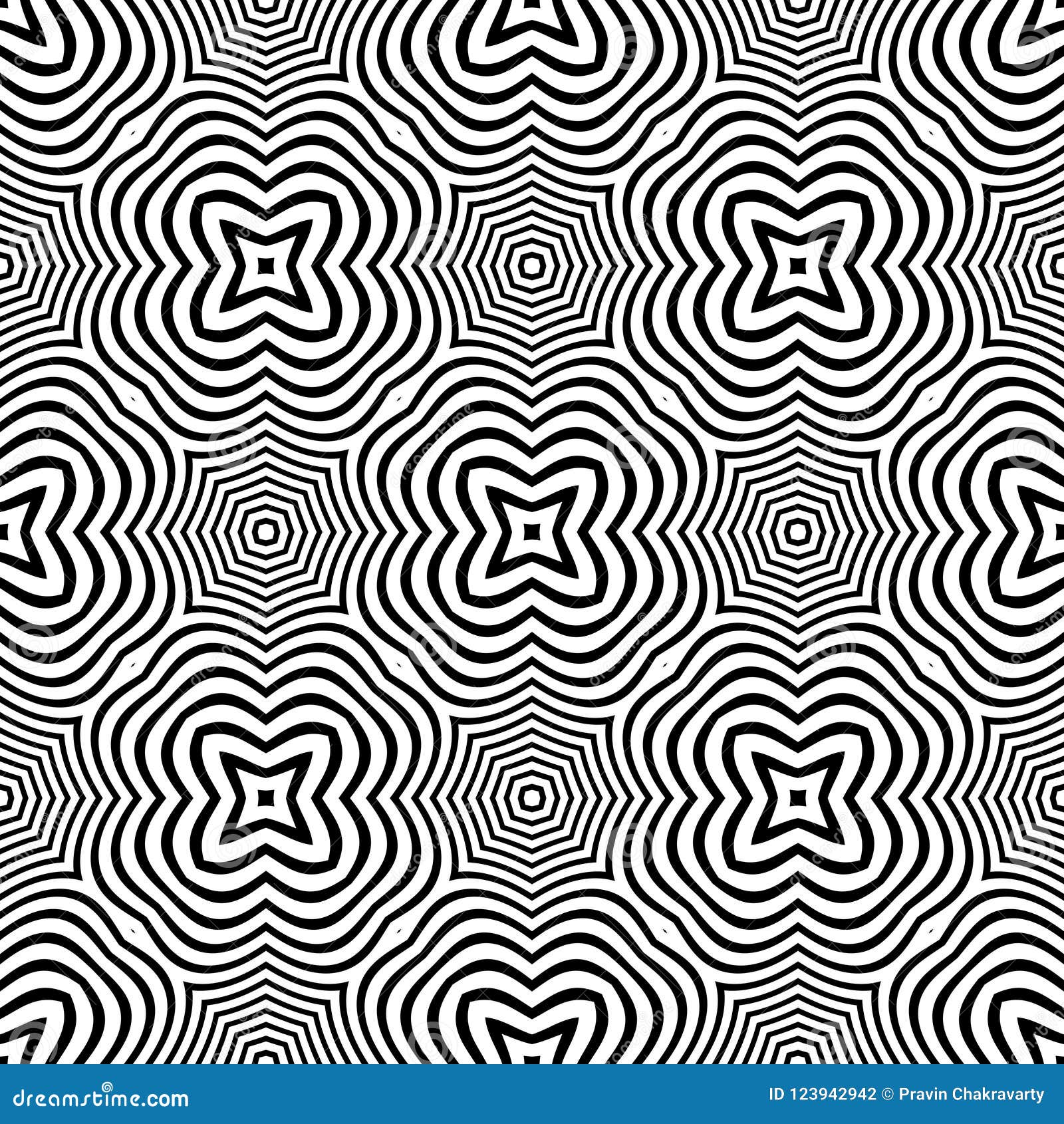 Vector Seamless Curve Pattern Black and White. Abstract Background ...