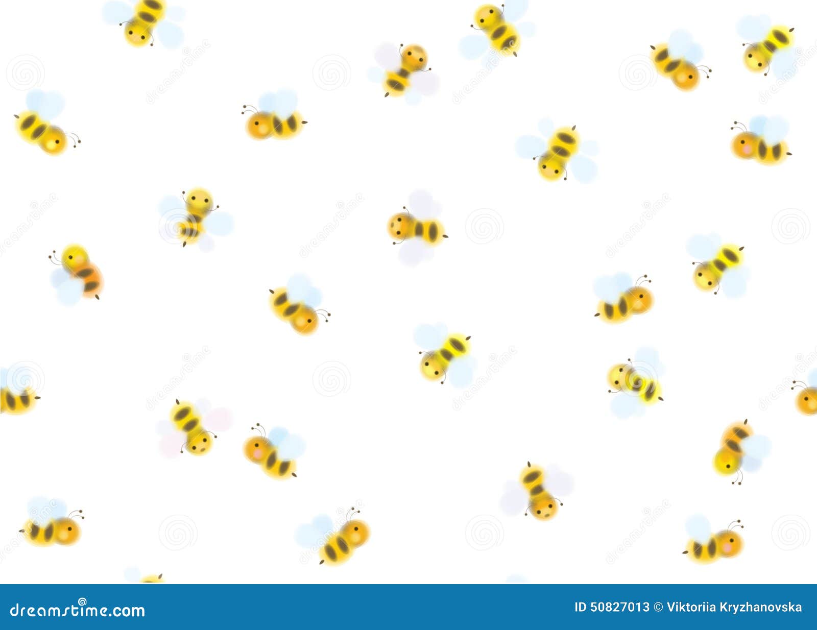 Vector Seamless Cute Pattern of Bees. Stock Vector - Illustration of ...