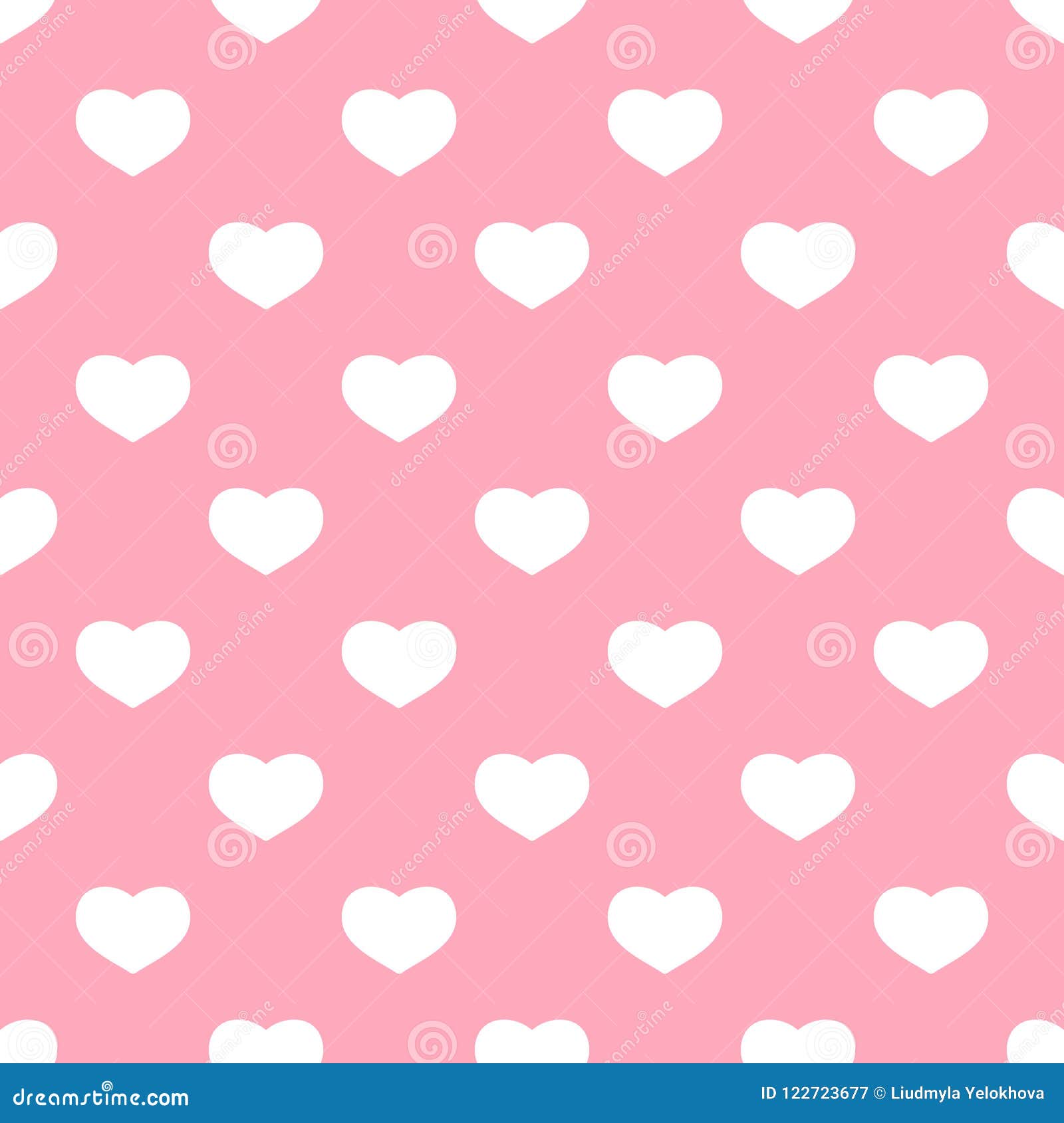 Vector Seamless Cute Pink Pattern with Beautiful Hearts Stock ...