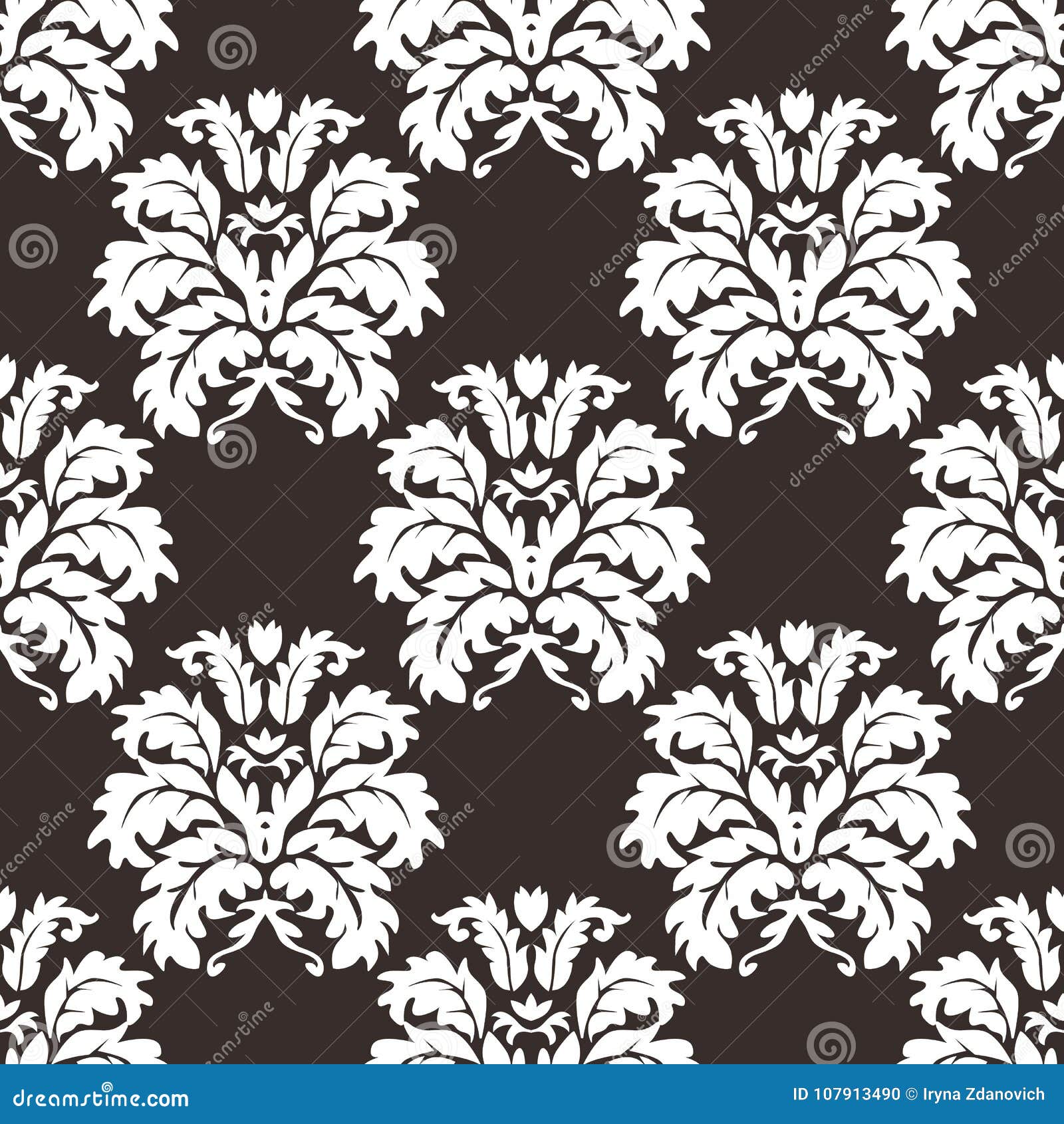 Vector Seamless Damask Pattern. Rich Ornament, Old Damascus Style ...