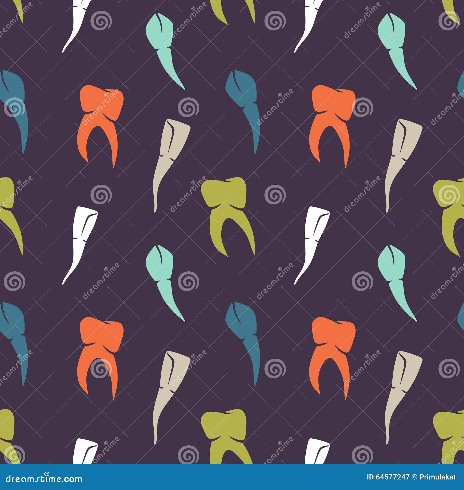 Vector Seamless Dark Colorful Teeth Pattern Stock Vector - Image: 64577247
