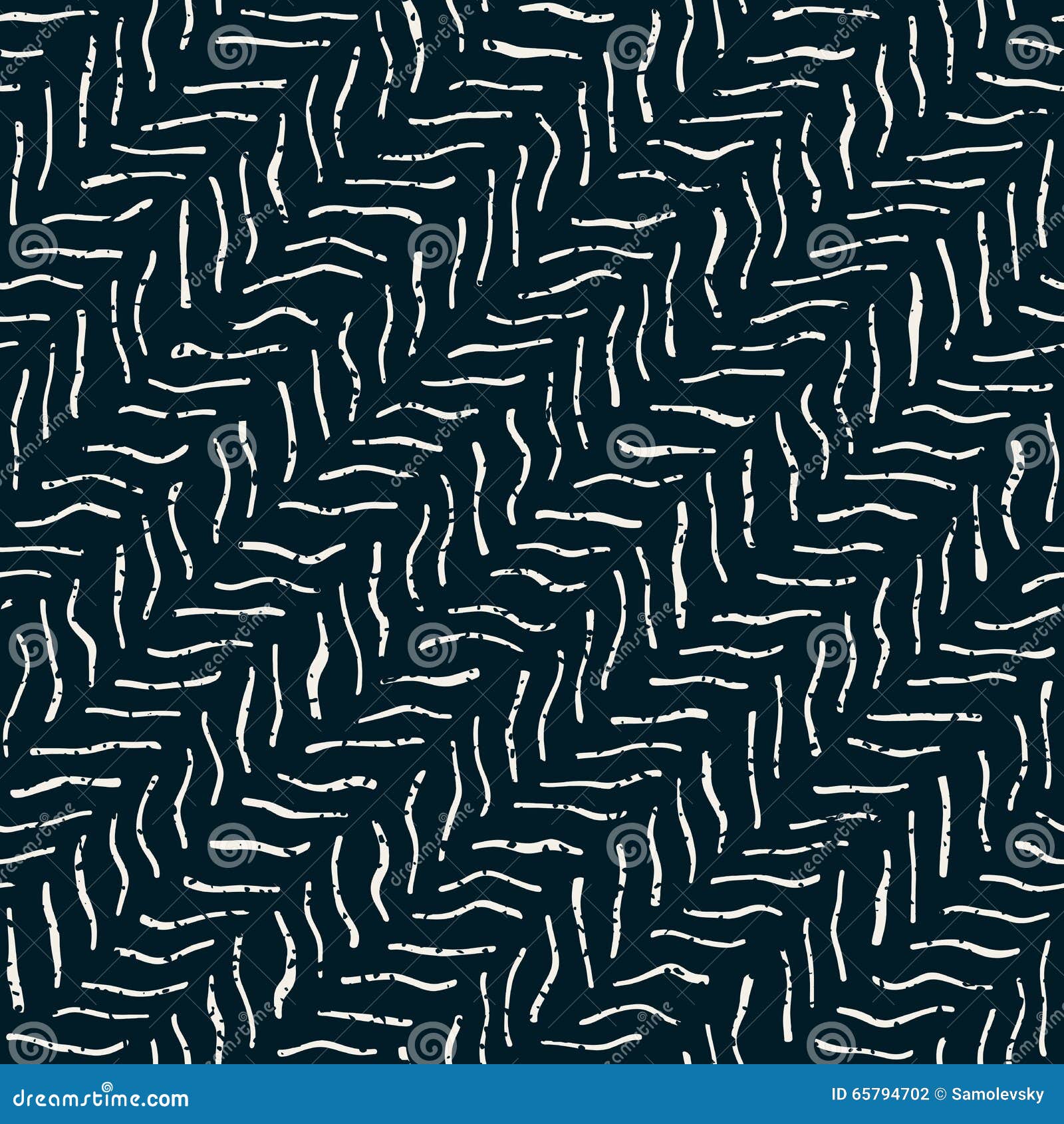 Vector Seamless Dark Hand Drawn Distorted Lines Grunge Retro Pattern ...