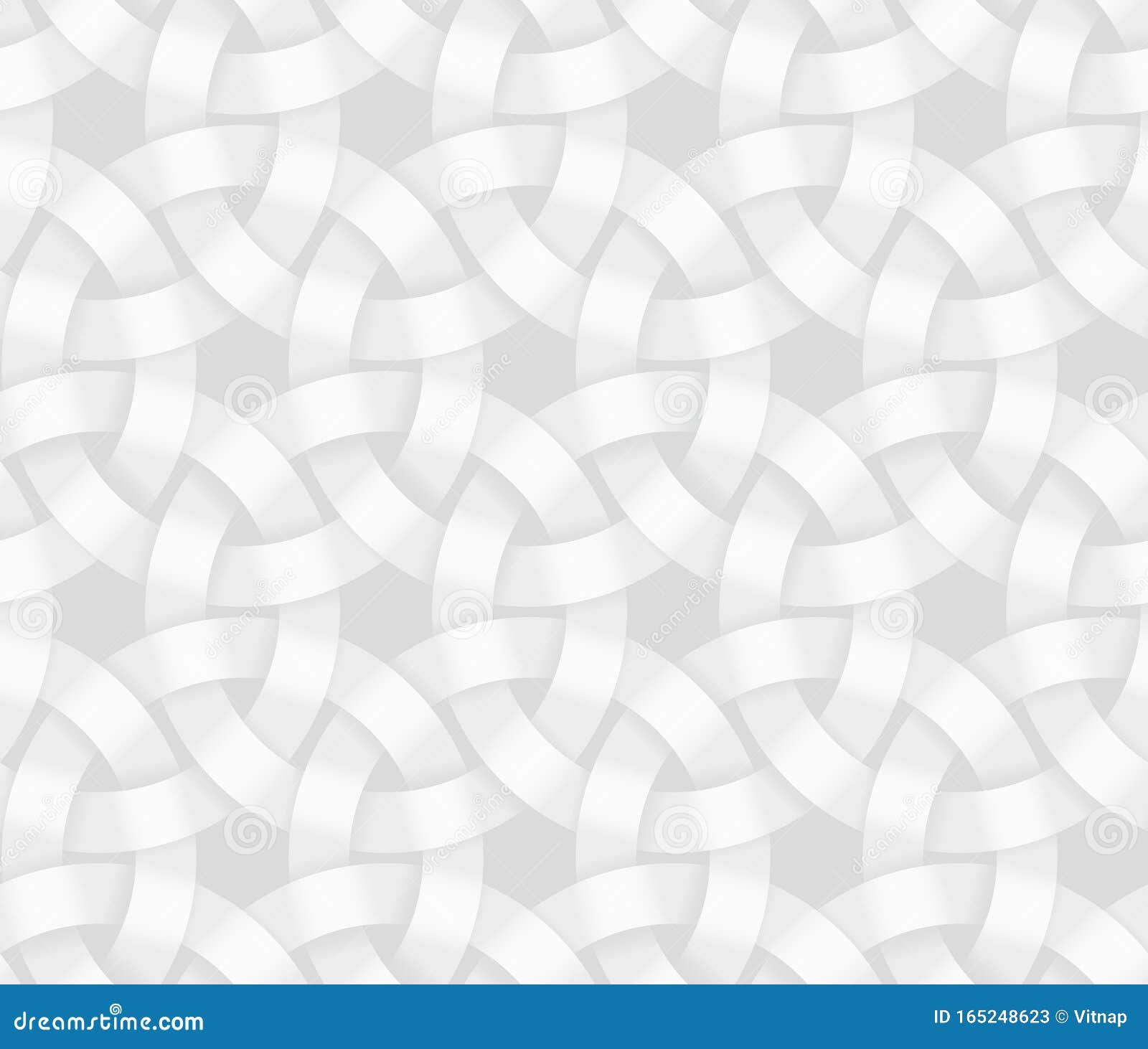 Vector Seamless Pattern of Braided Circle Bands. White Texture ...